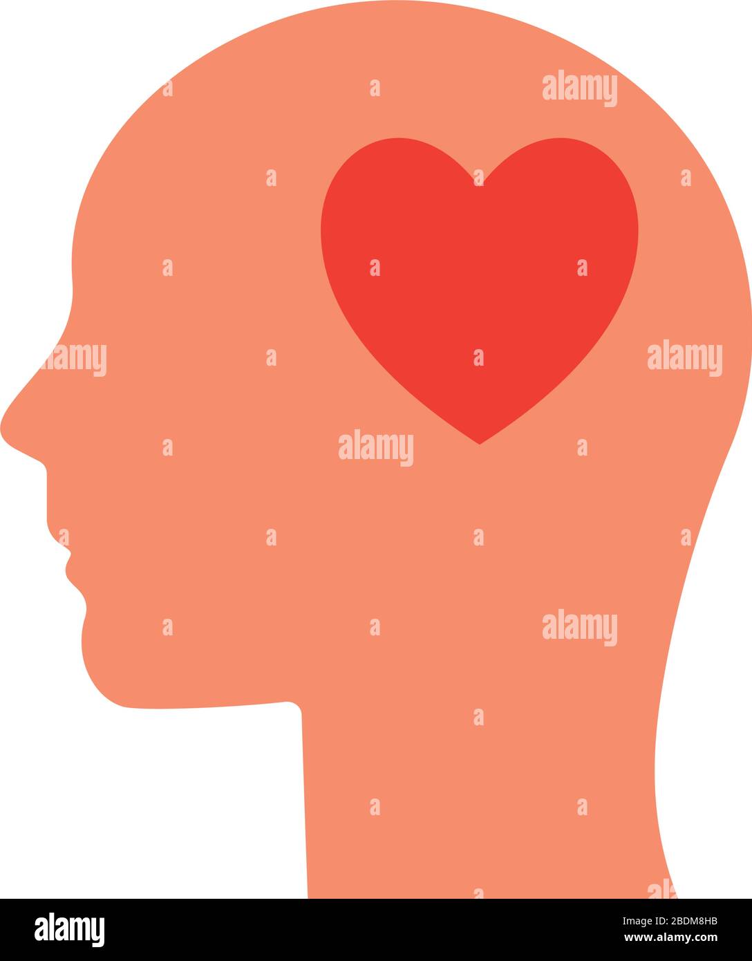 Heart inside head Stock Vector Images - Alamy