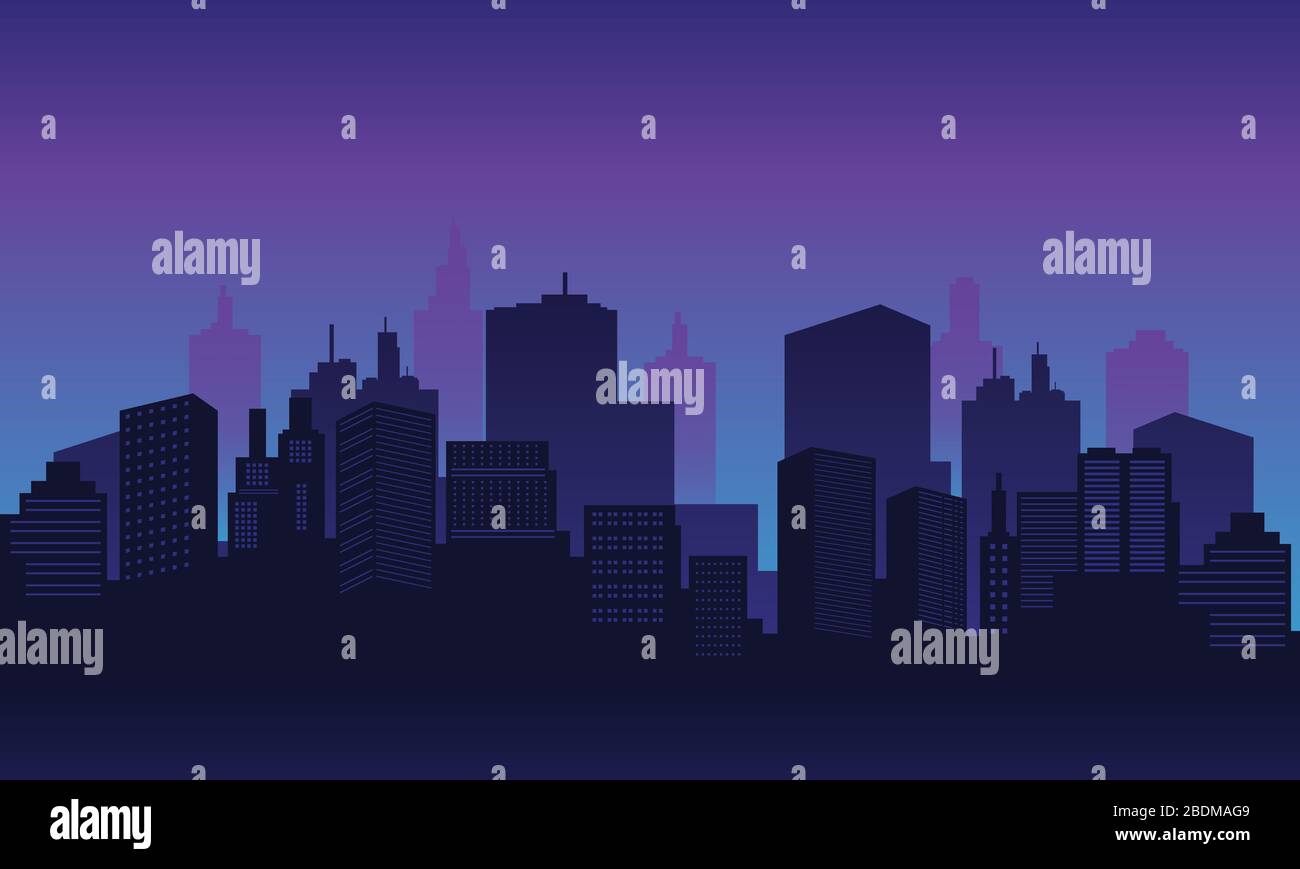 Night city background with many building tall Stock Vector Image & Art ...