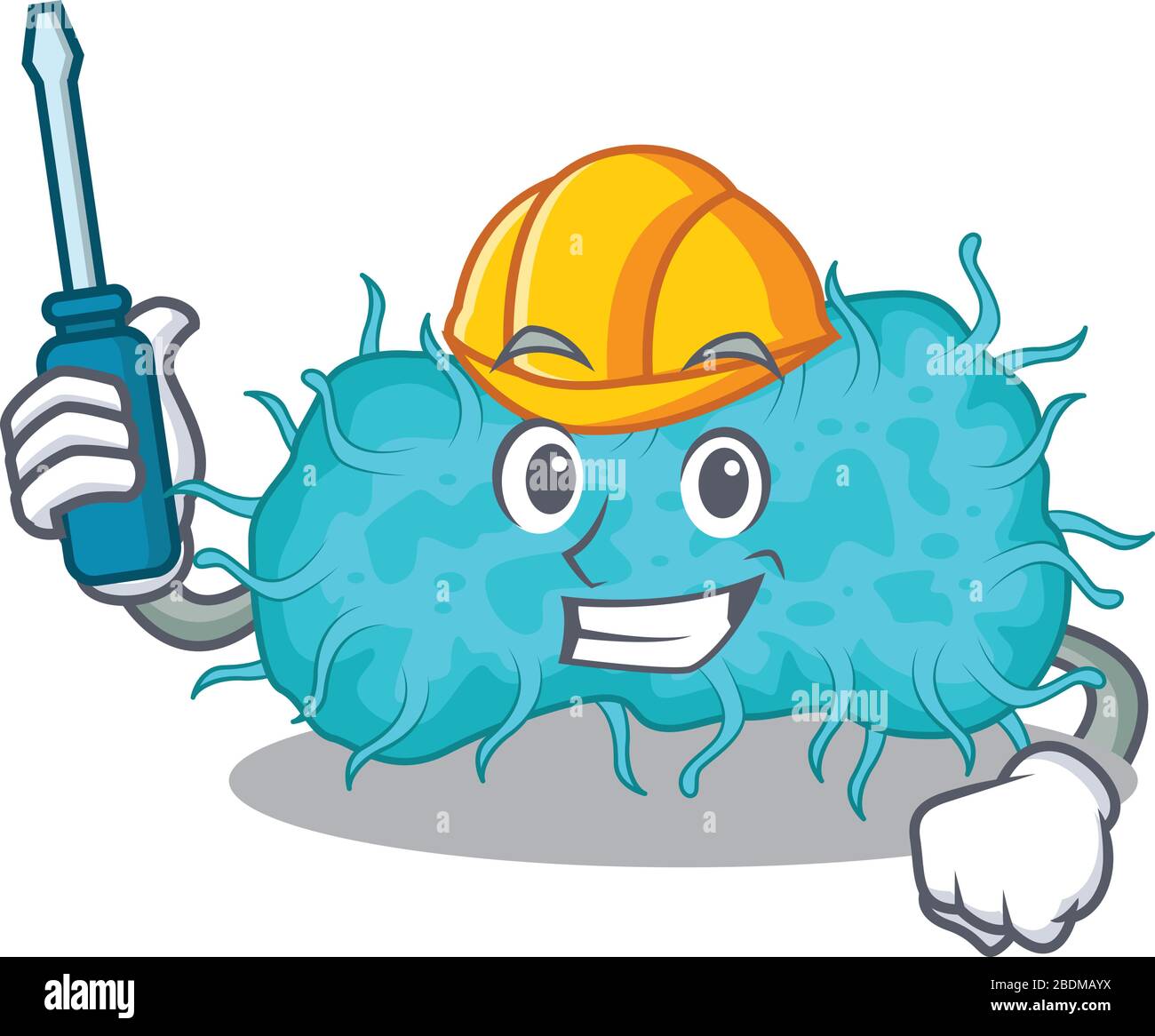 cartoon character of bacteria prokaryote worked as an automotive Stock ...