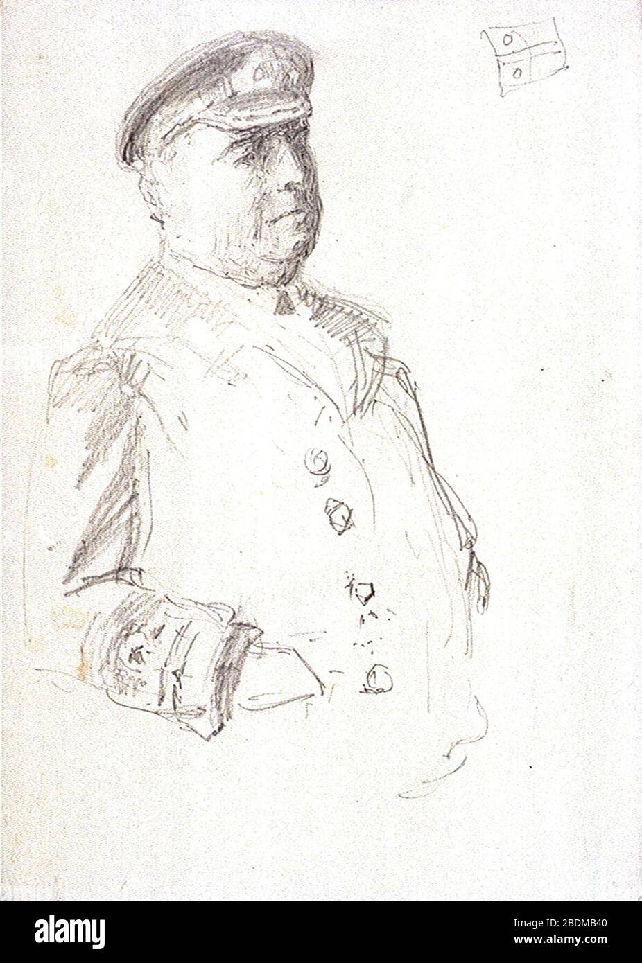Half-length portrait sketch of a Royal Naval rear-admiral Stock Photo ...