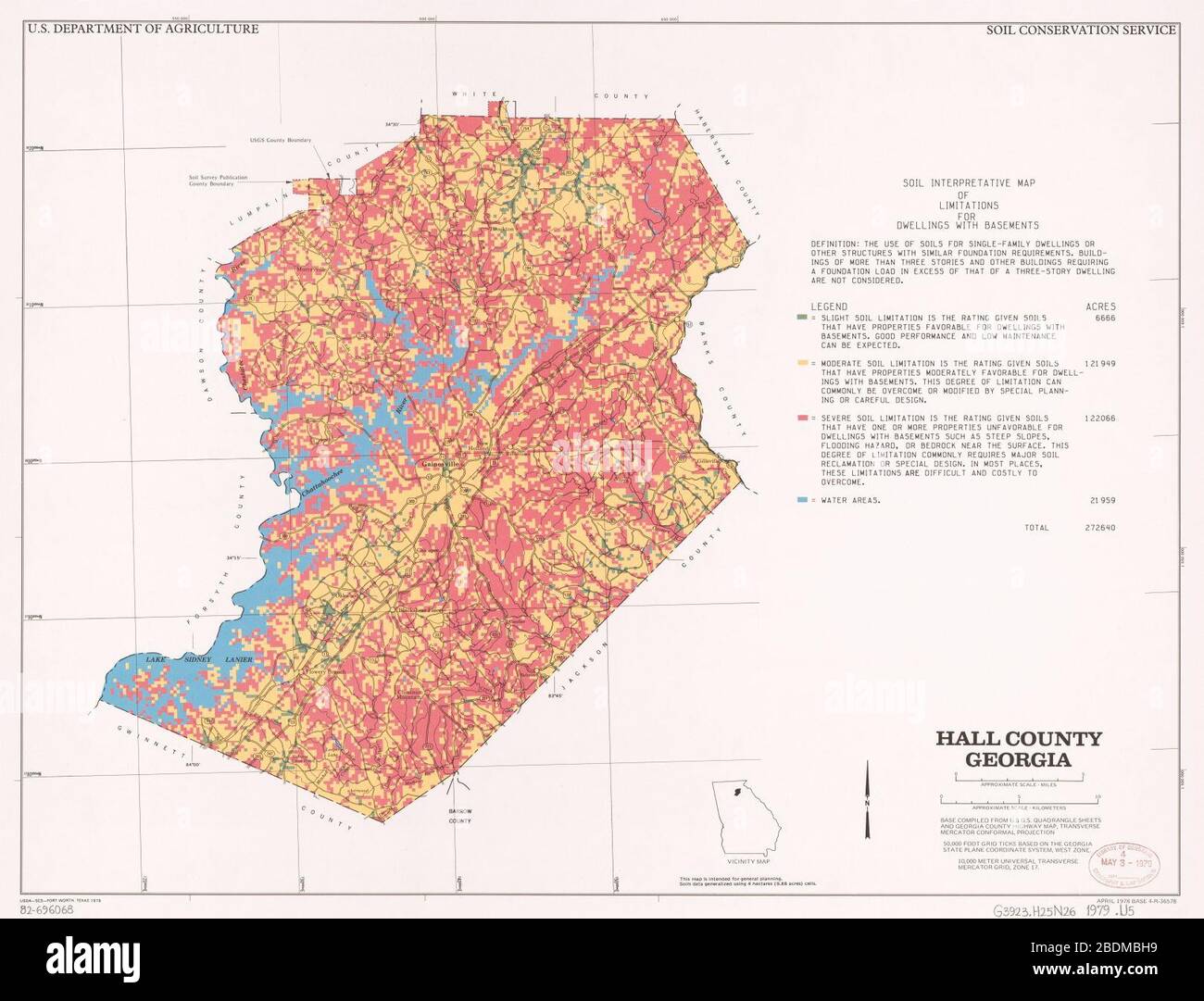 Hall county map hi-res stock photography and images - Alamy