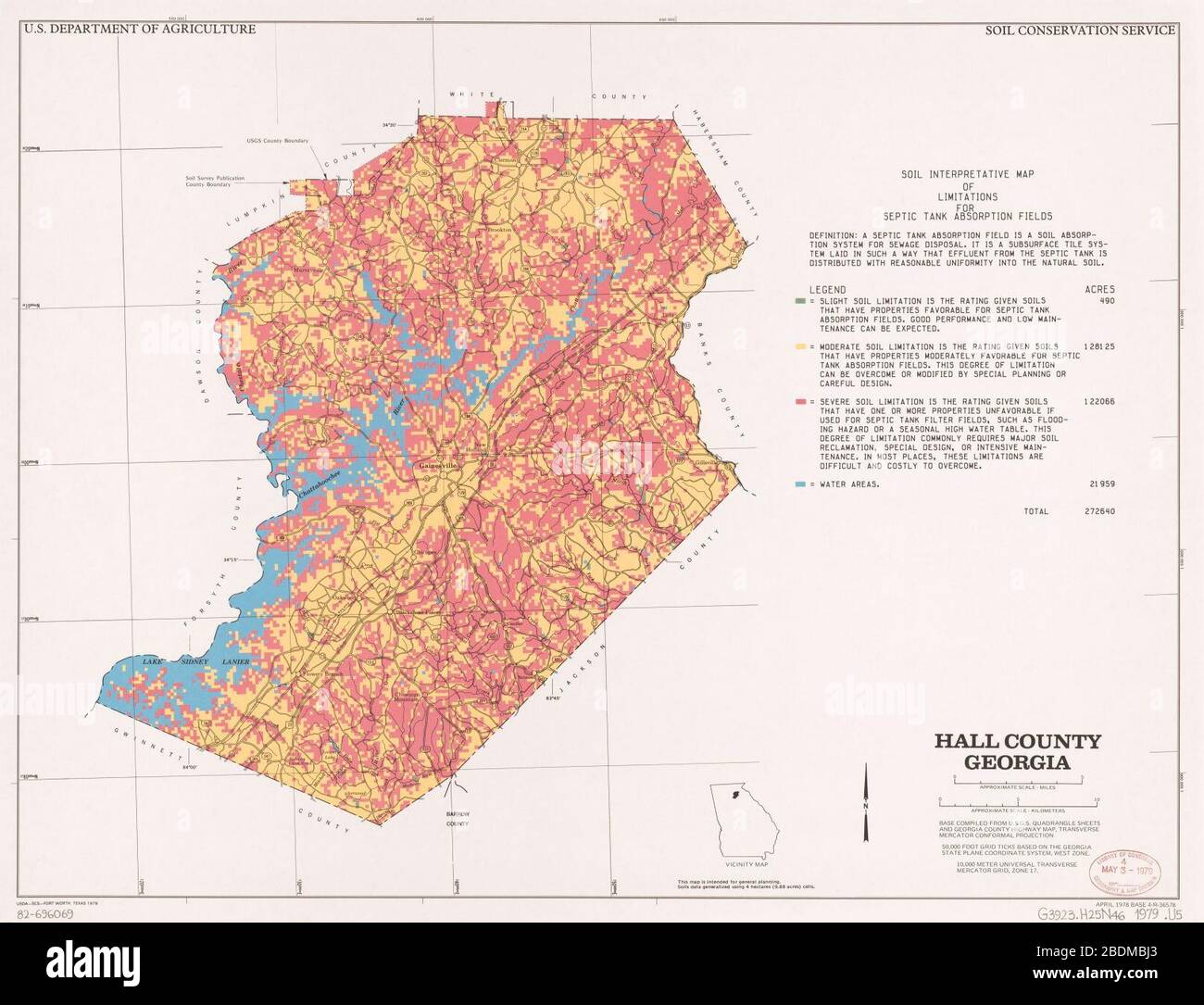 Hall County, Georgia - soil interpretive map of limitations for septic ...