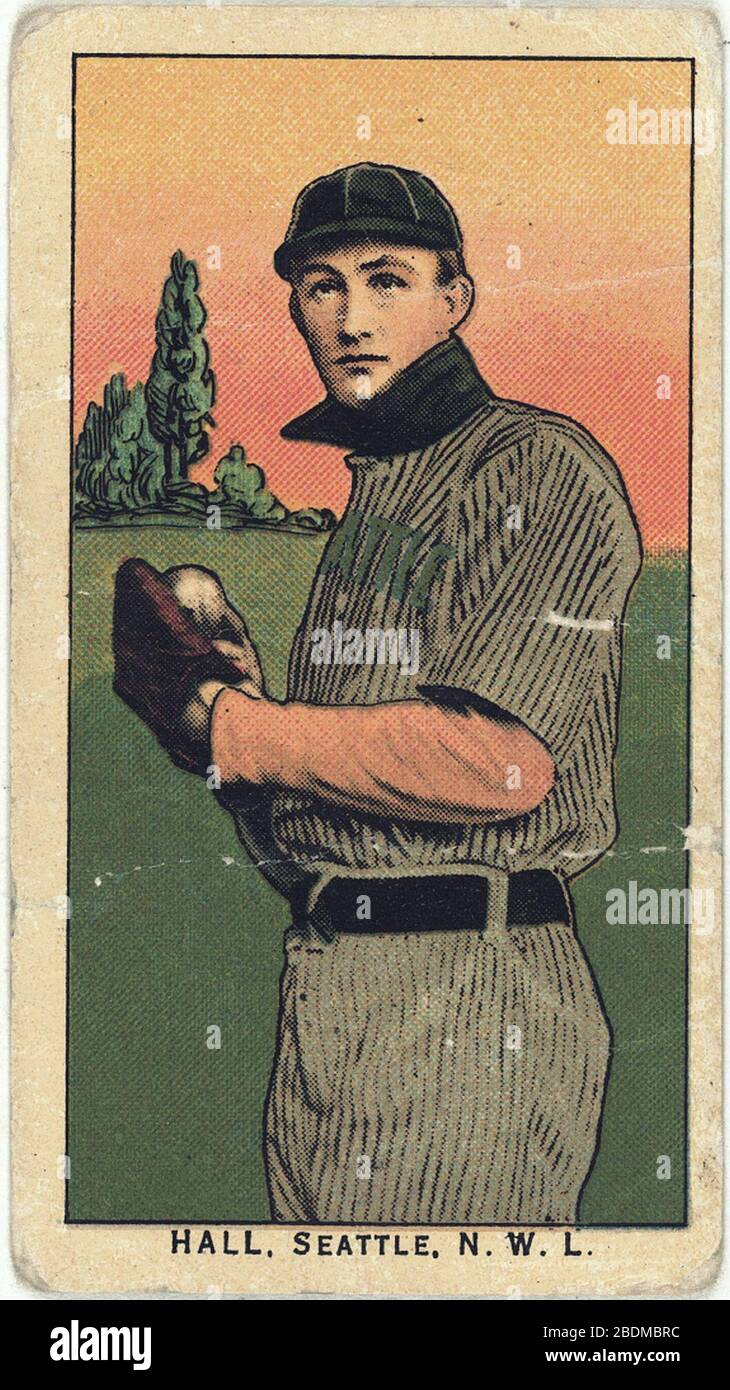 Hall, Seattle Team, baseball card portrait Stock Photo - Alamy