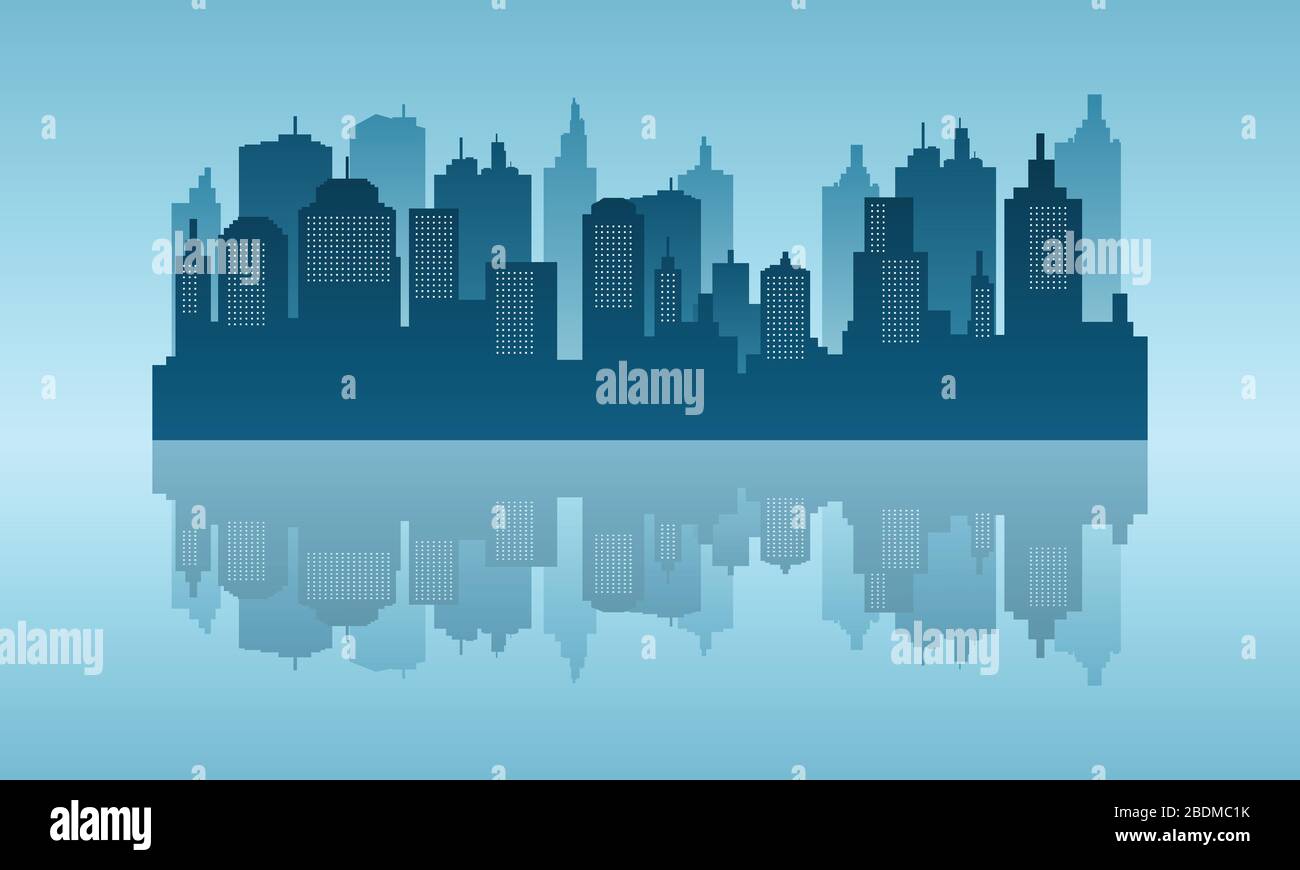 Abstract reflection city in Stock Vector Images - Alamy