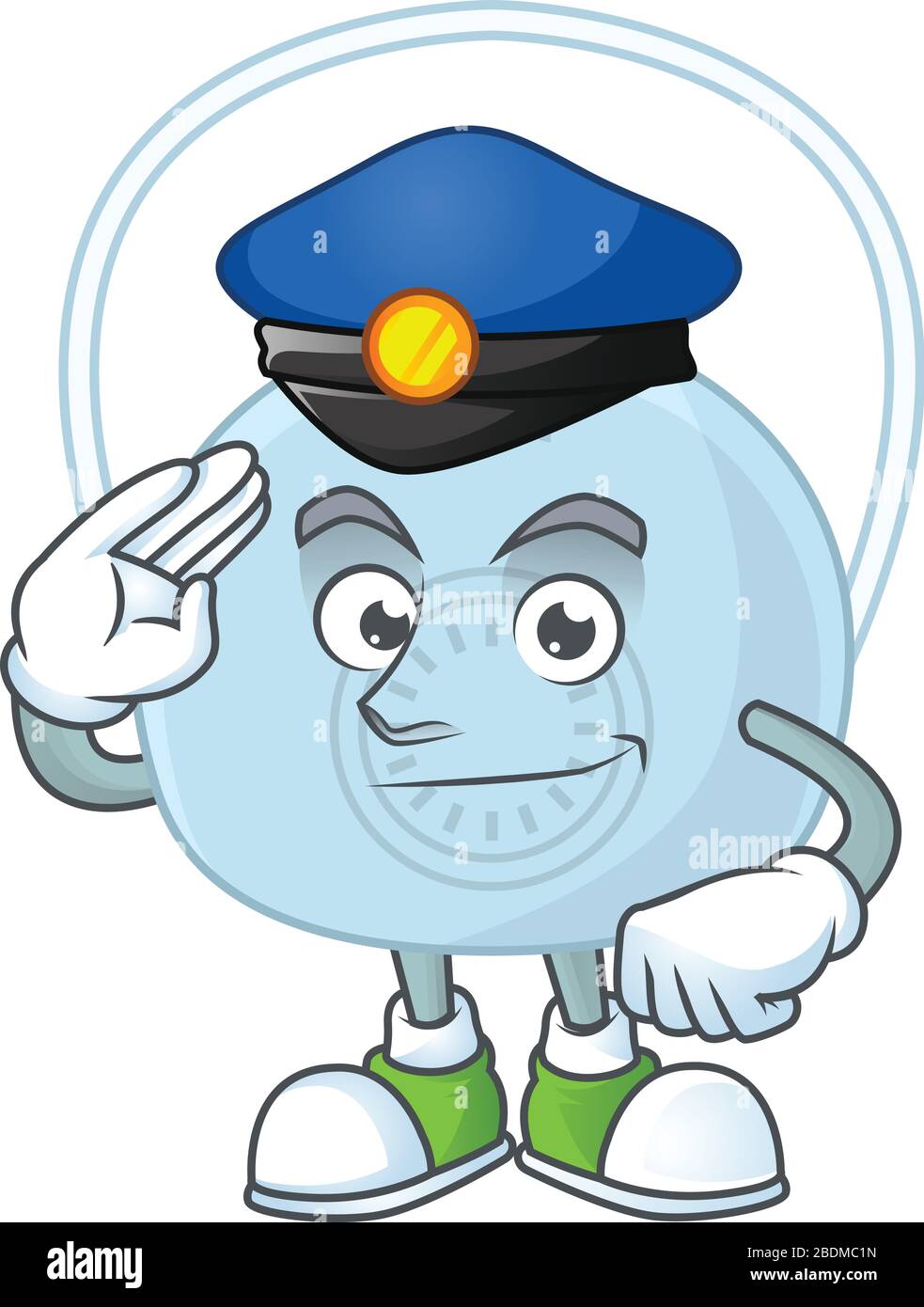 A dedicated Police officer of breathing mask mascot design style Stock ...