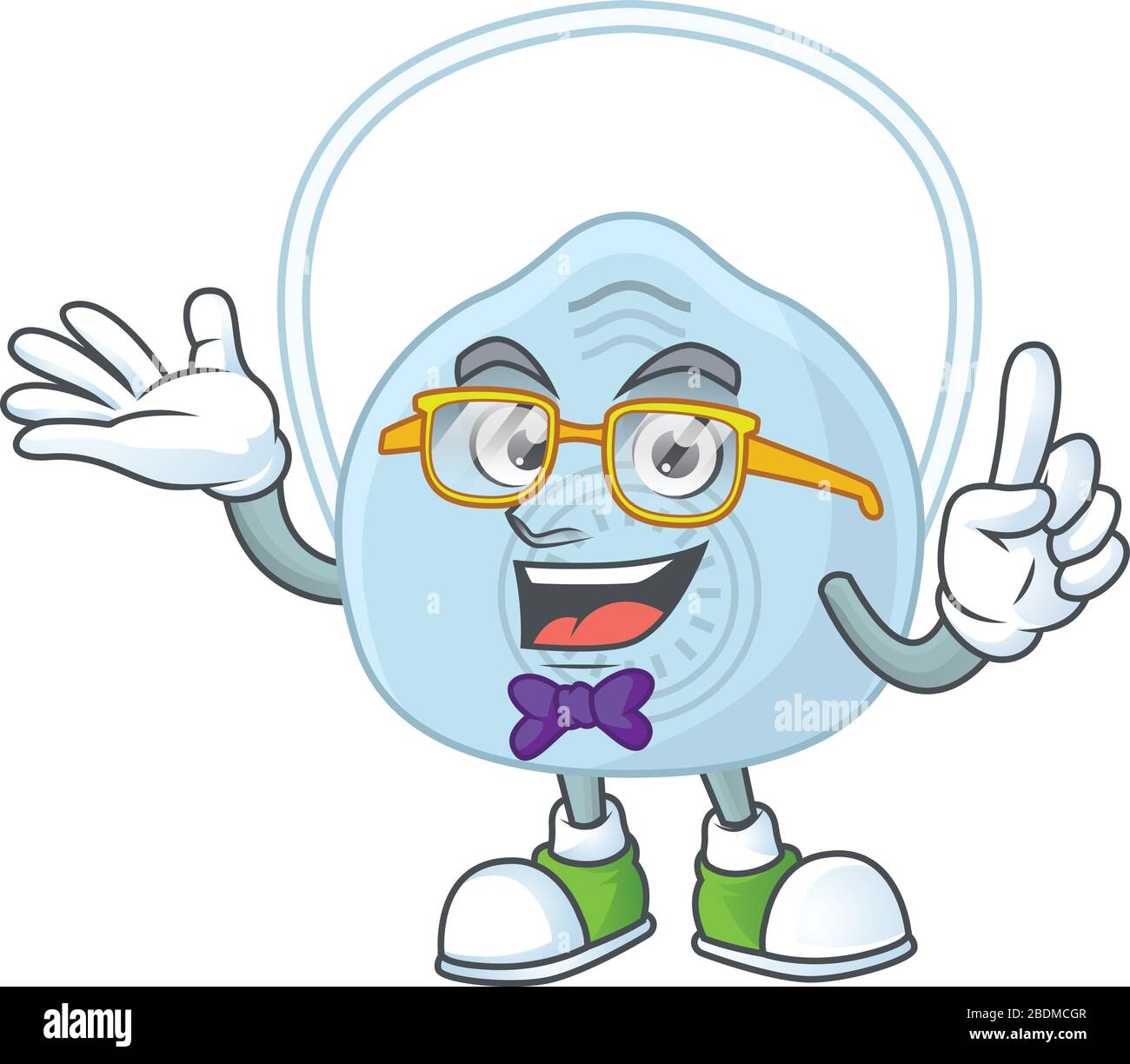 Cartoon character design of Geek breathing mask wearing weird glasses ...