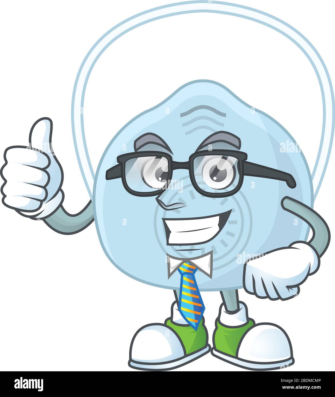 Cartoon character design of breathing mask successful businessman Stock ...