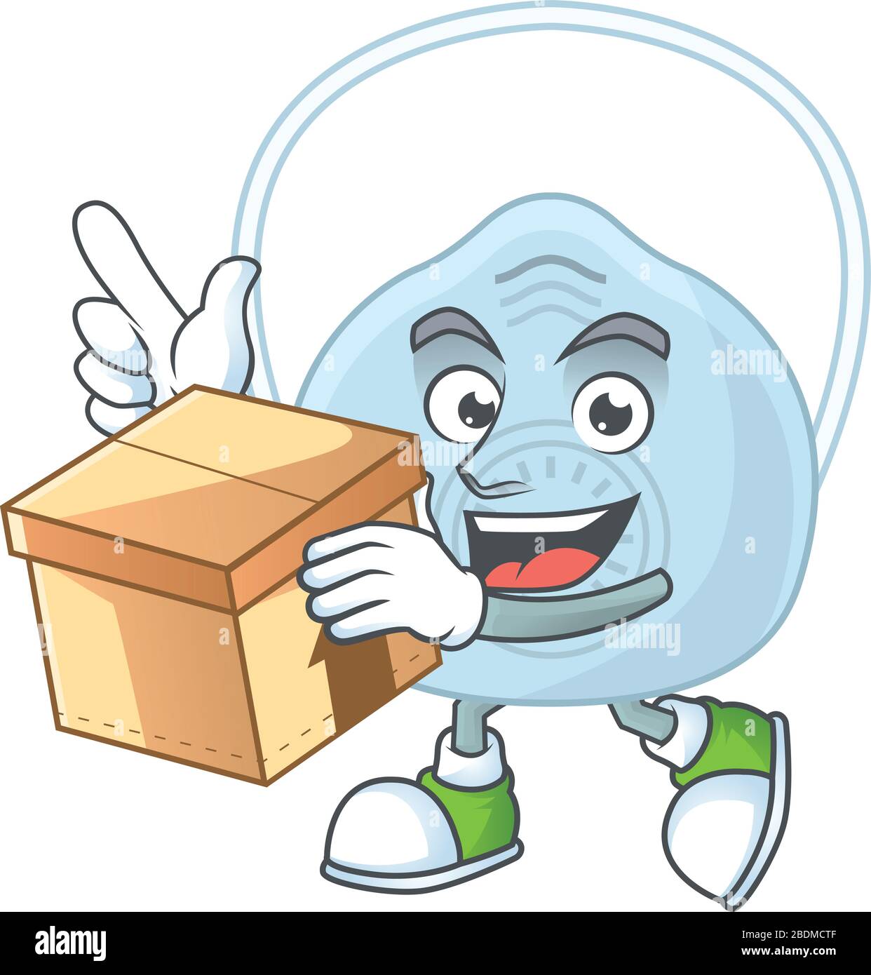 Breathing mask cartoon design style having gift box Stock Vector Image ...