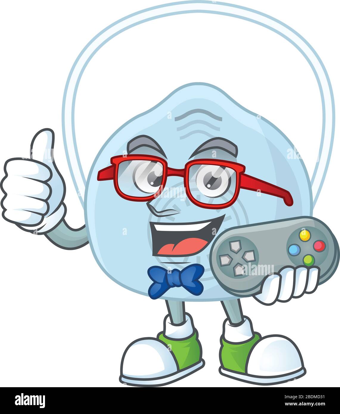 Breathing mask talented gamer mascot design play game with controller ...