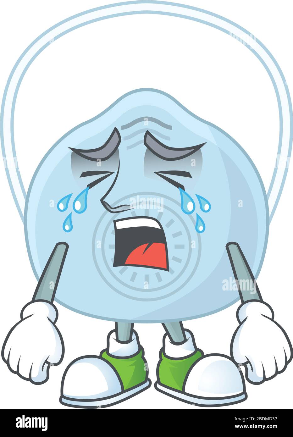 A weeping breathing mask cartoon character concept Stock Vector Image ...