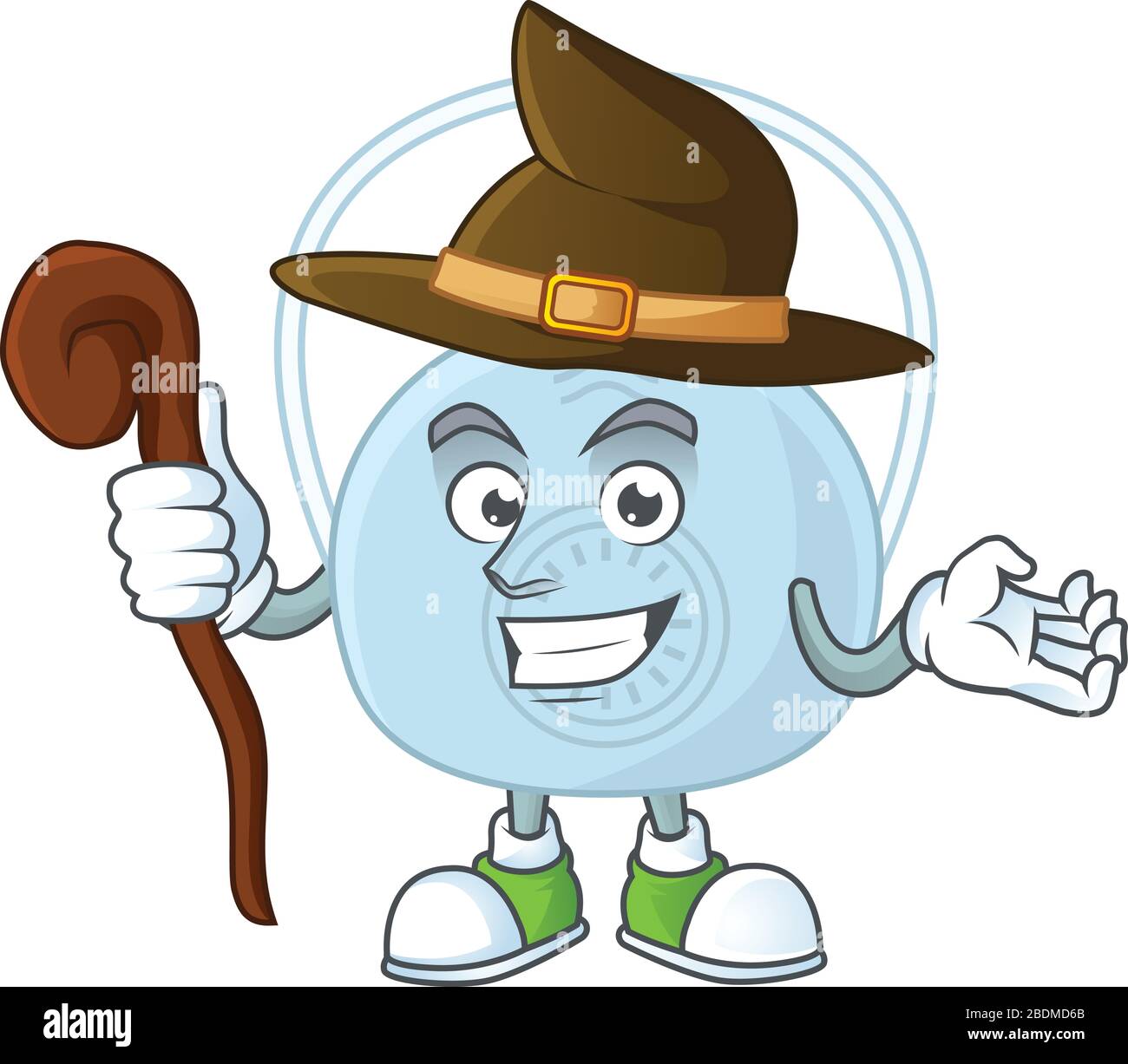 Cute and sneaky Witch breathing mask cartoon design style Stock Vector ...