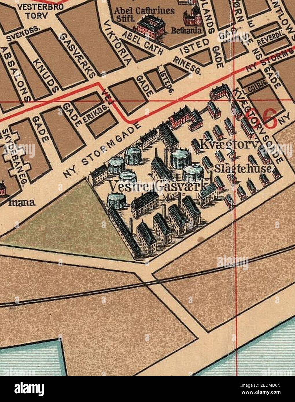 Halmtorvet (Ny Stormgade) map detail Stock Photo - Alamy