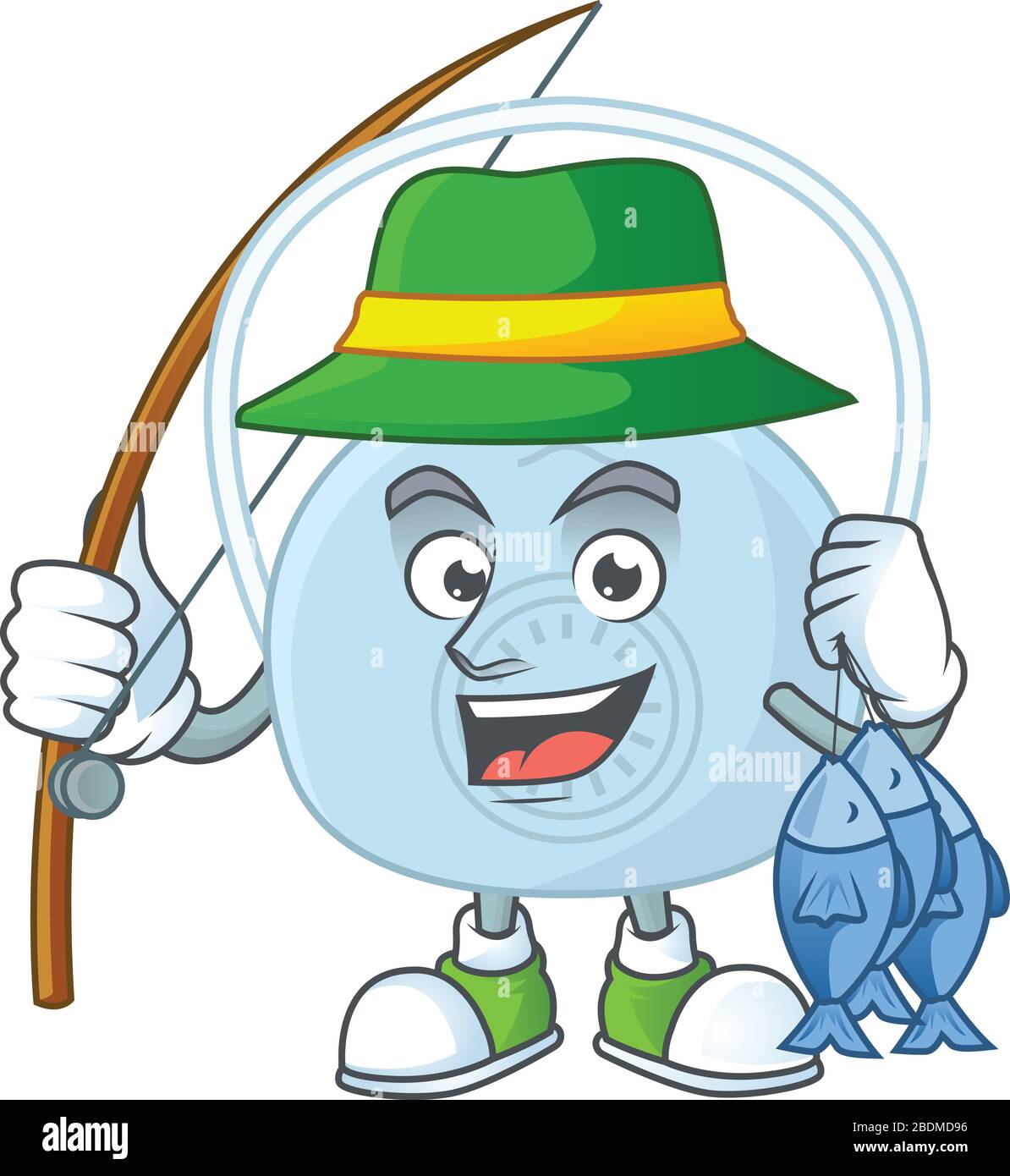 A Picture of breathing mask fisher mascot design catch a fish Stock ...