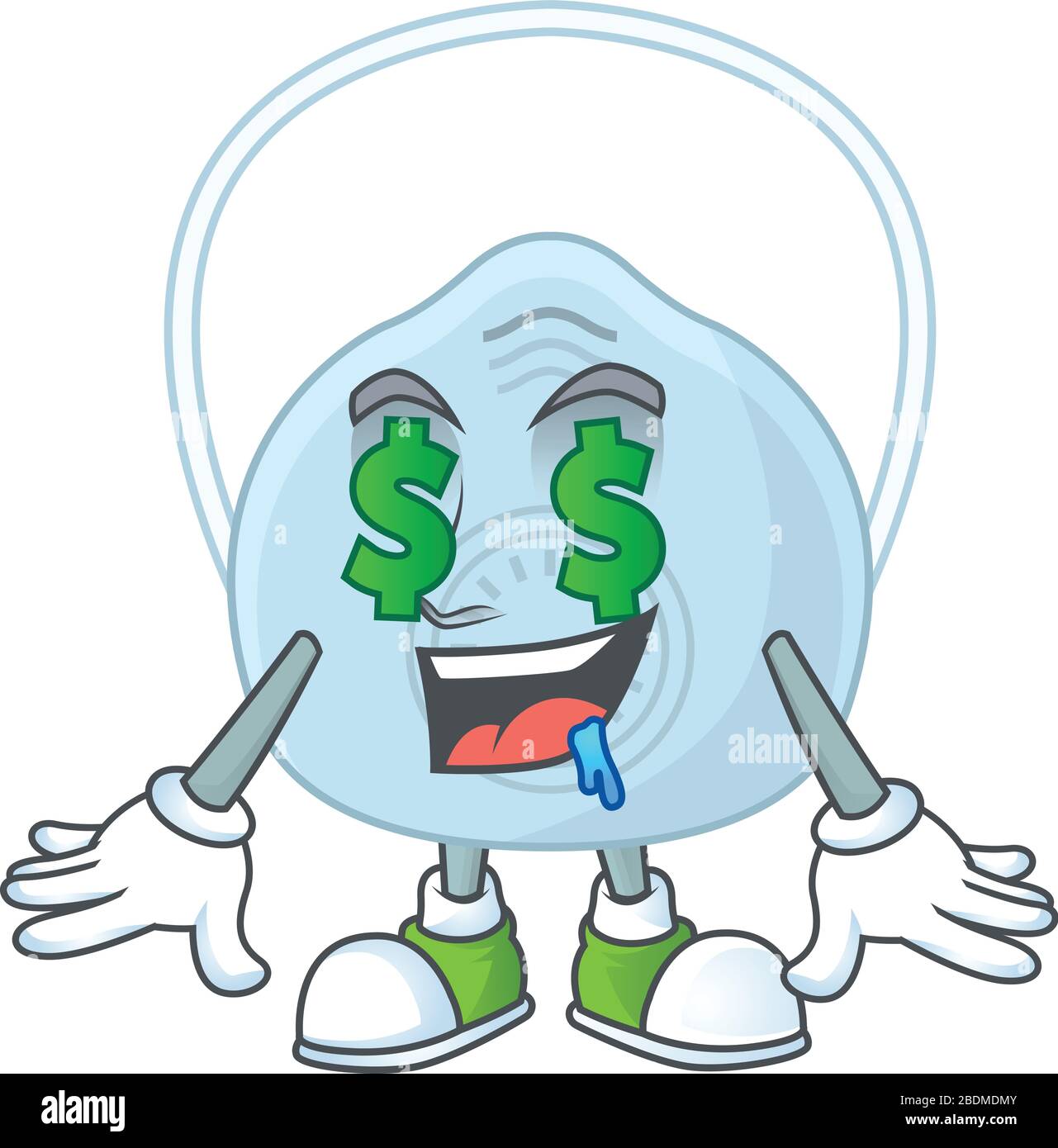 mascot character style of rich breathing mask with money eyes Stock ...