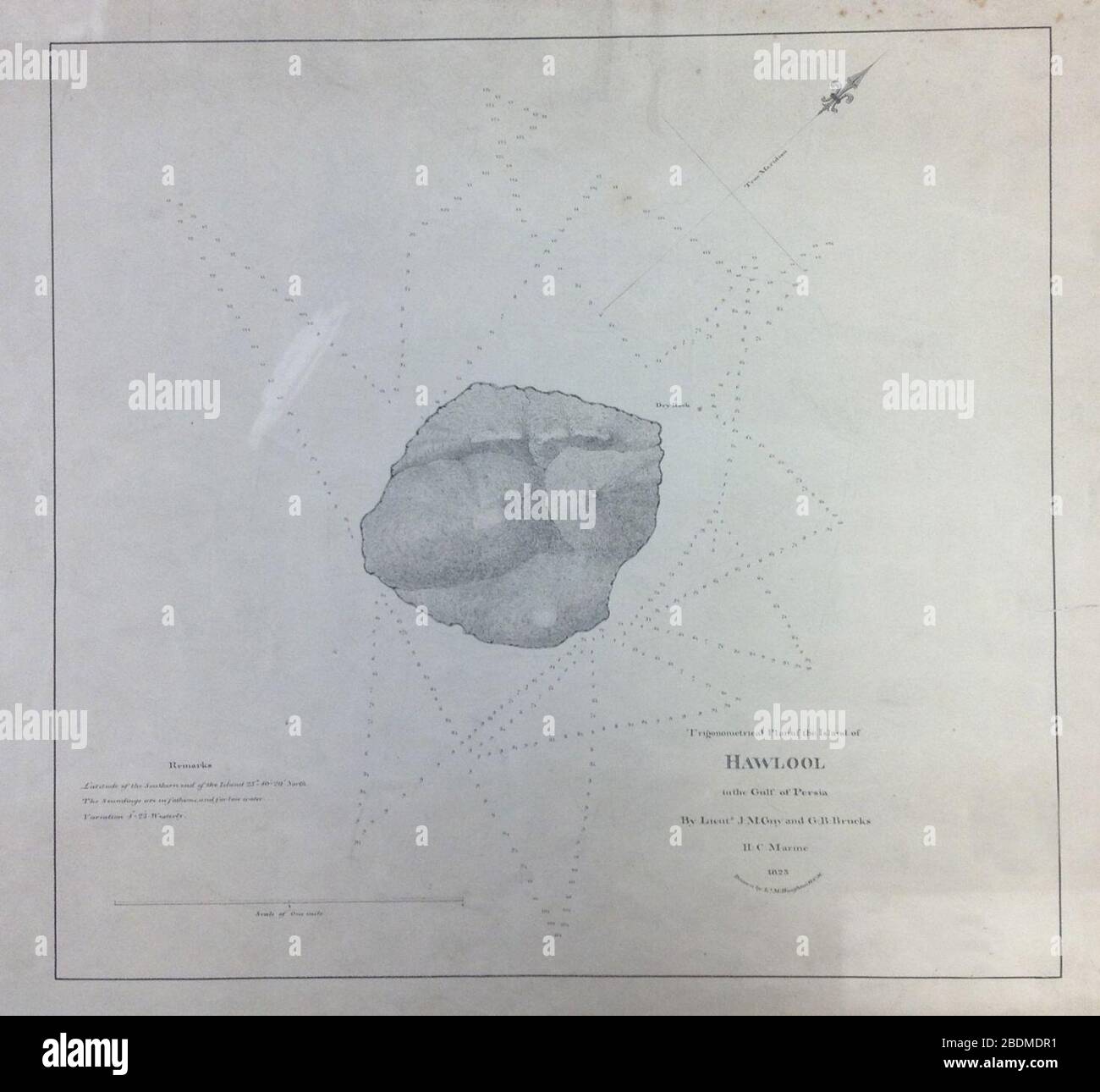 Halul Island 1823 chart Stock Photo - Alamy
