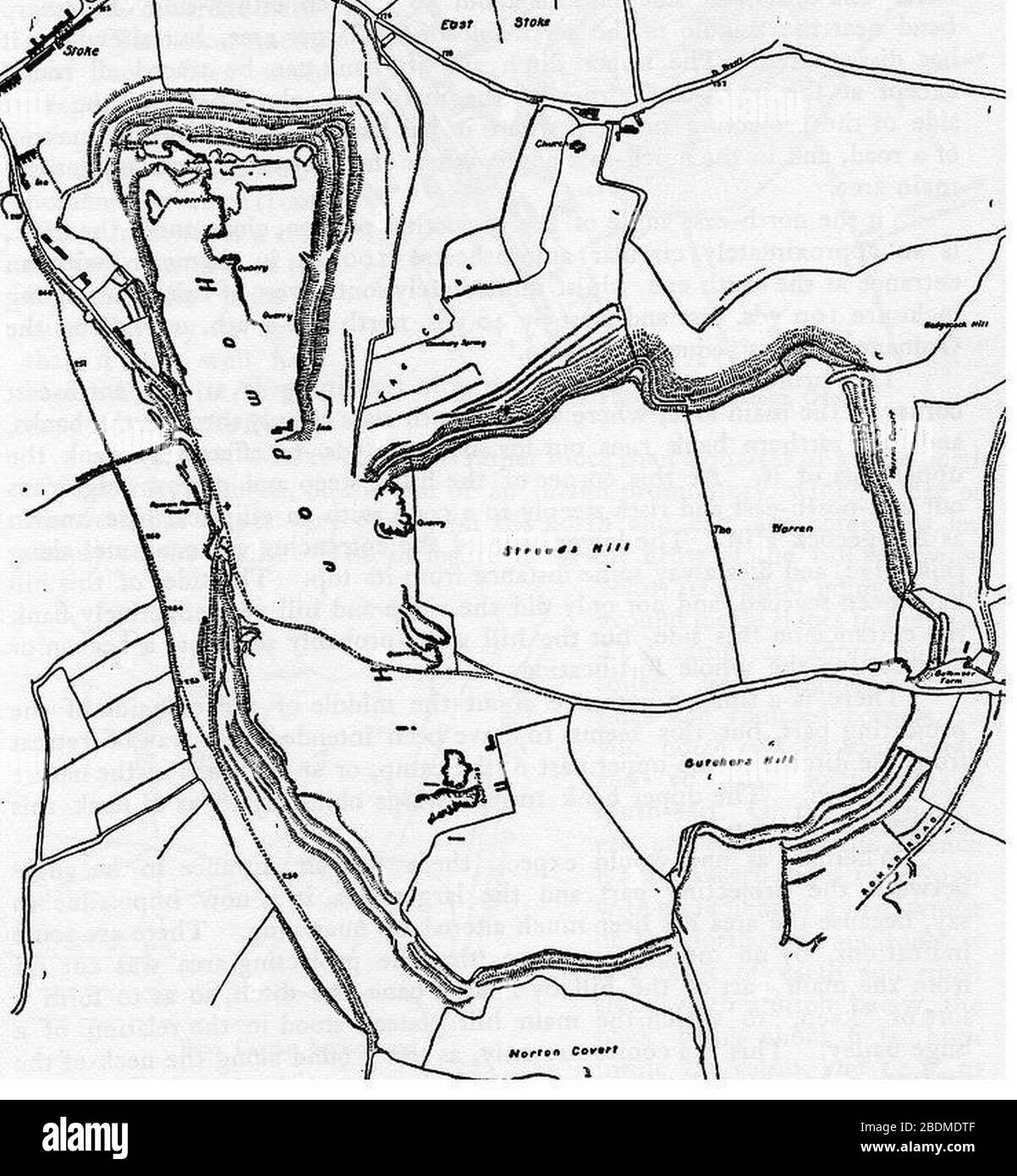 Ham Hill Somerset Map Stock Photo - Alamy