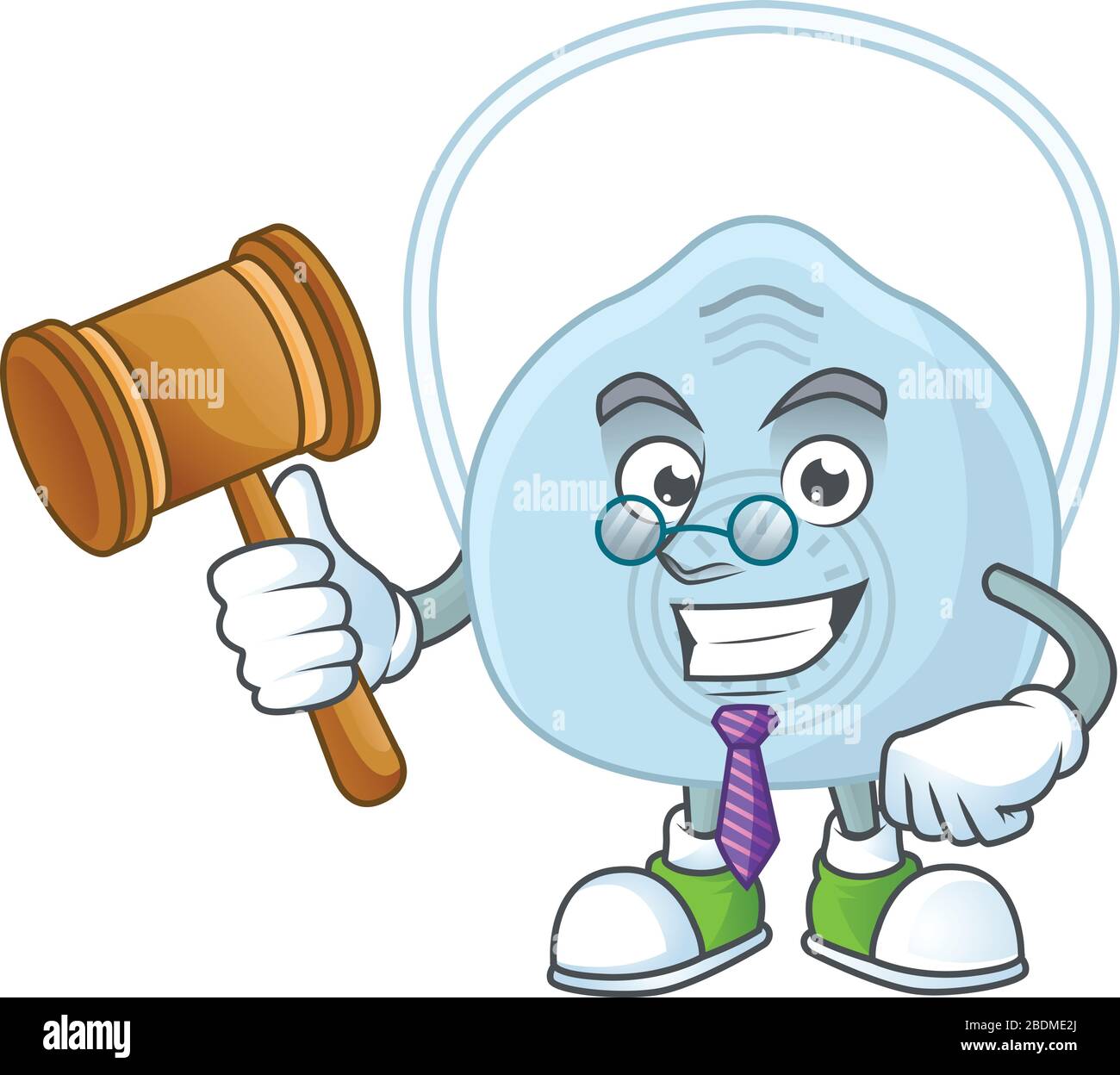 Charismatic Judge breathing mask cartoon character design with glasses ...