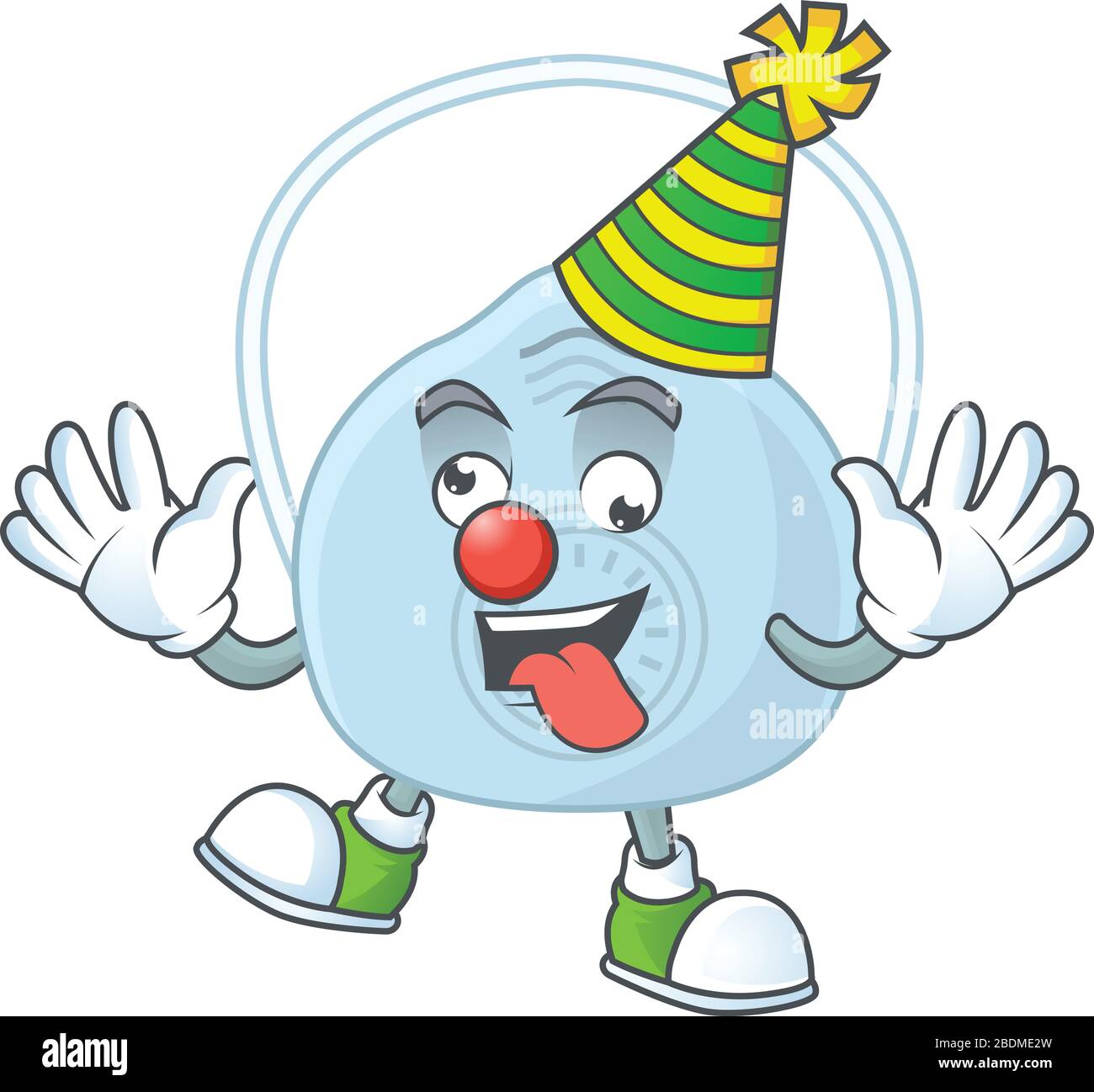 Amusing Clown breathing mask cartoon character mascot style Stock ...