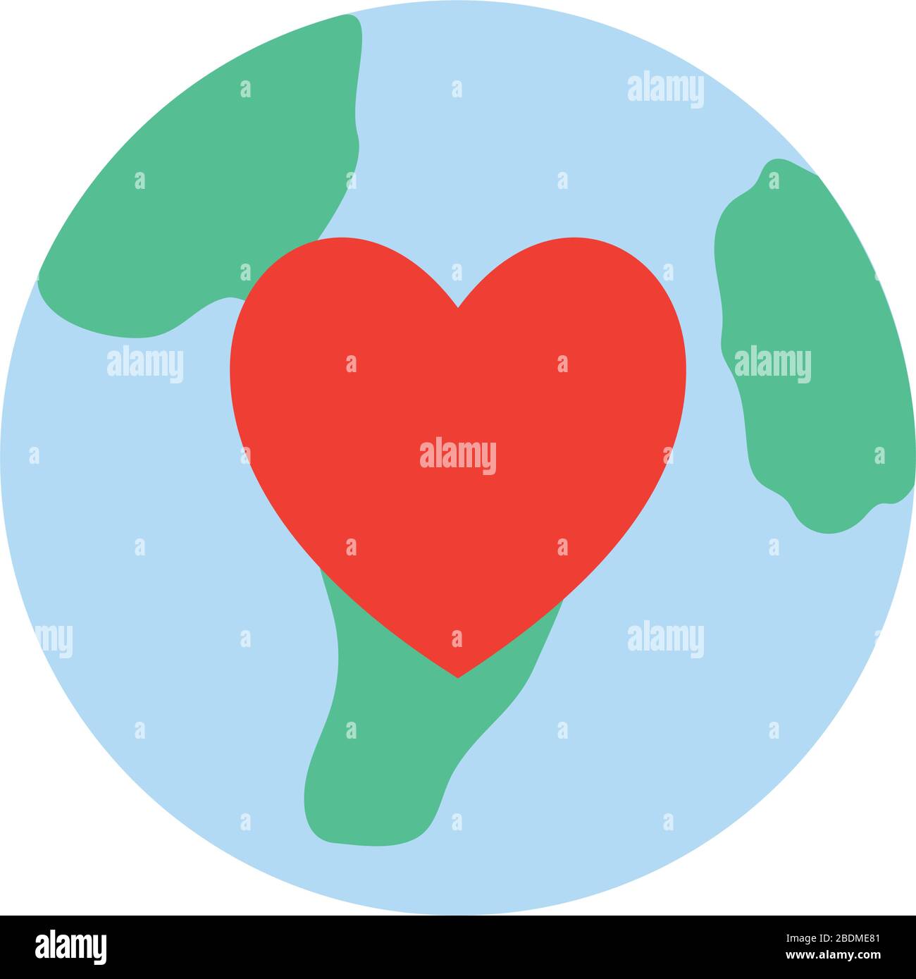 Heart inside world flat style icon vector design Stock Vector Image ...