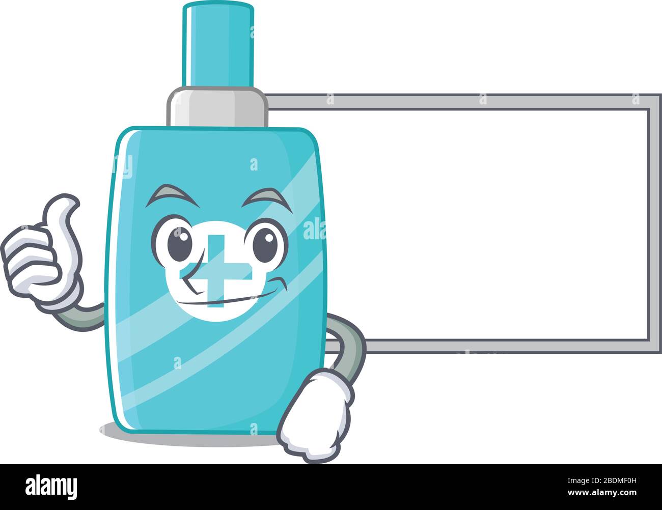 Humorous ointment cream cartoon design Thumbs up bring a white board ...