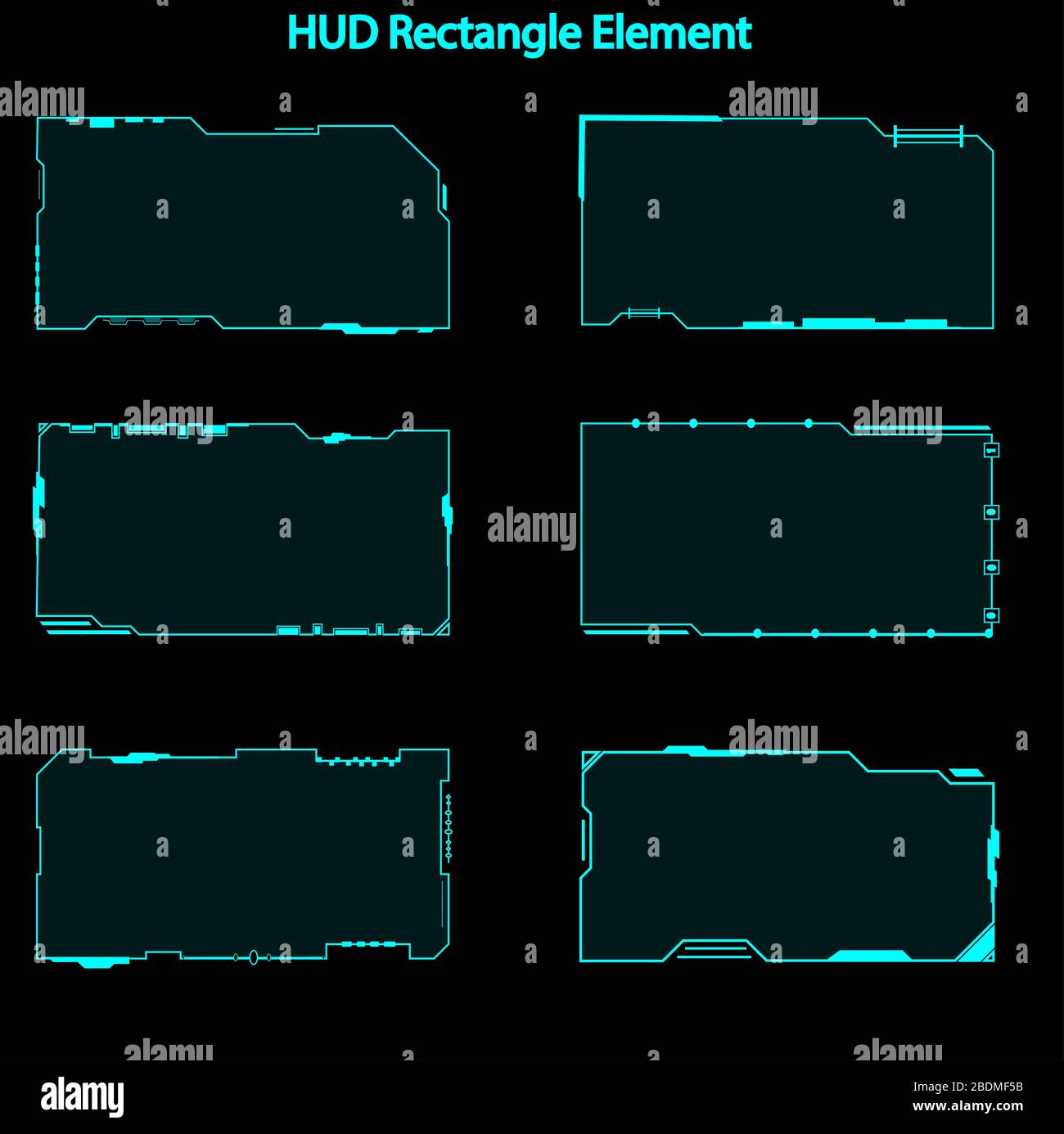 Set of hud rectangle elements,Futuristic Sci Fi Modern User Interface ...