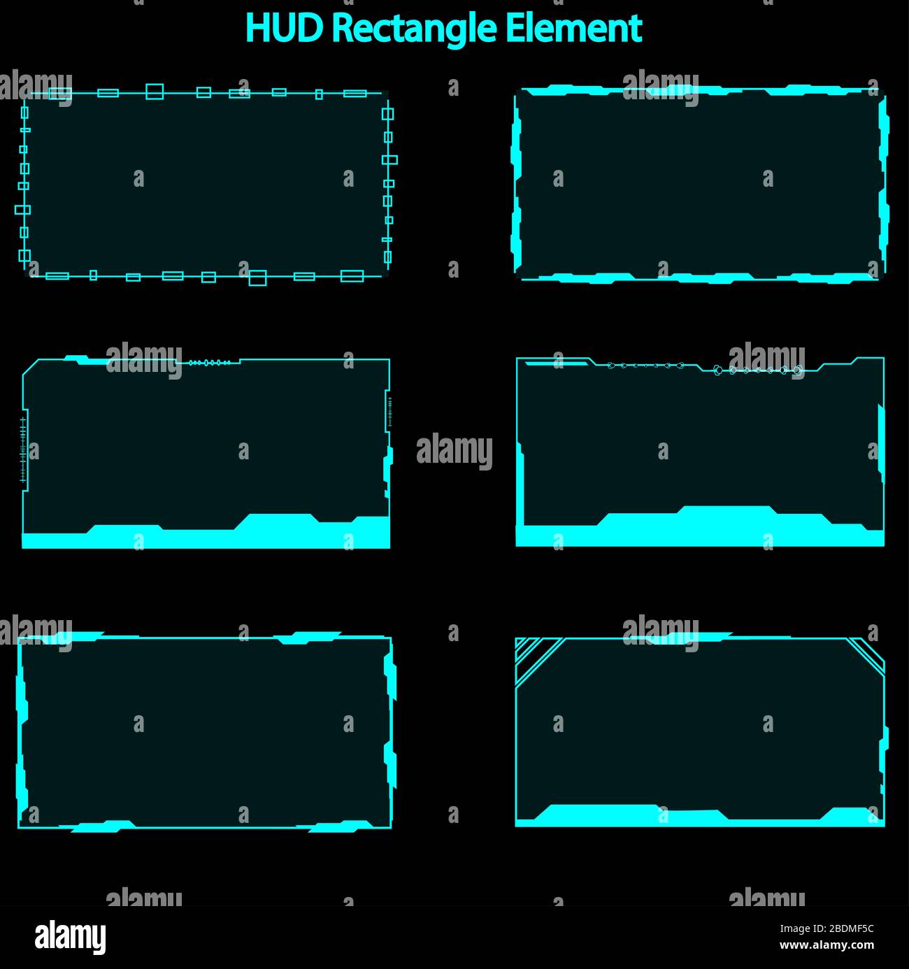 Set of hud rectangle elements,Futuristic Sci Fi Modern User Interface ...