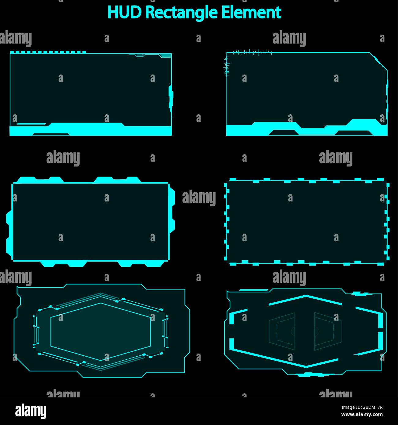 Set of hud rectangle elements,Futuristic Sci Fi Modern User Interface ...