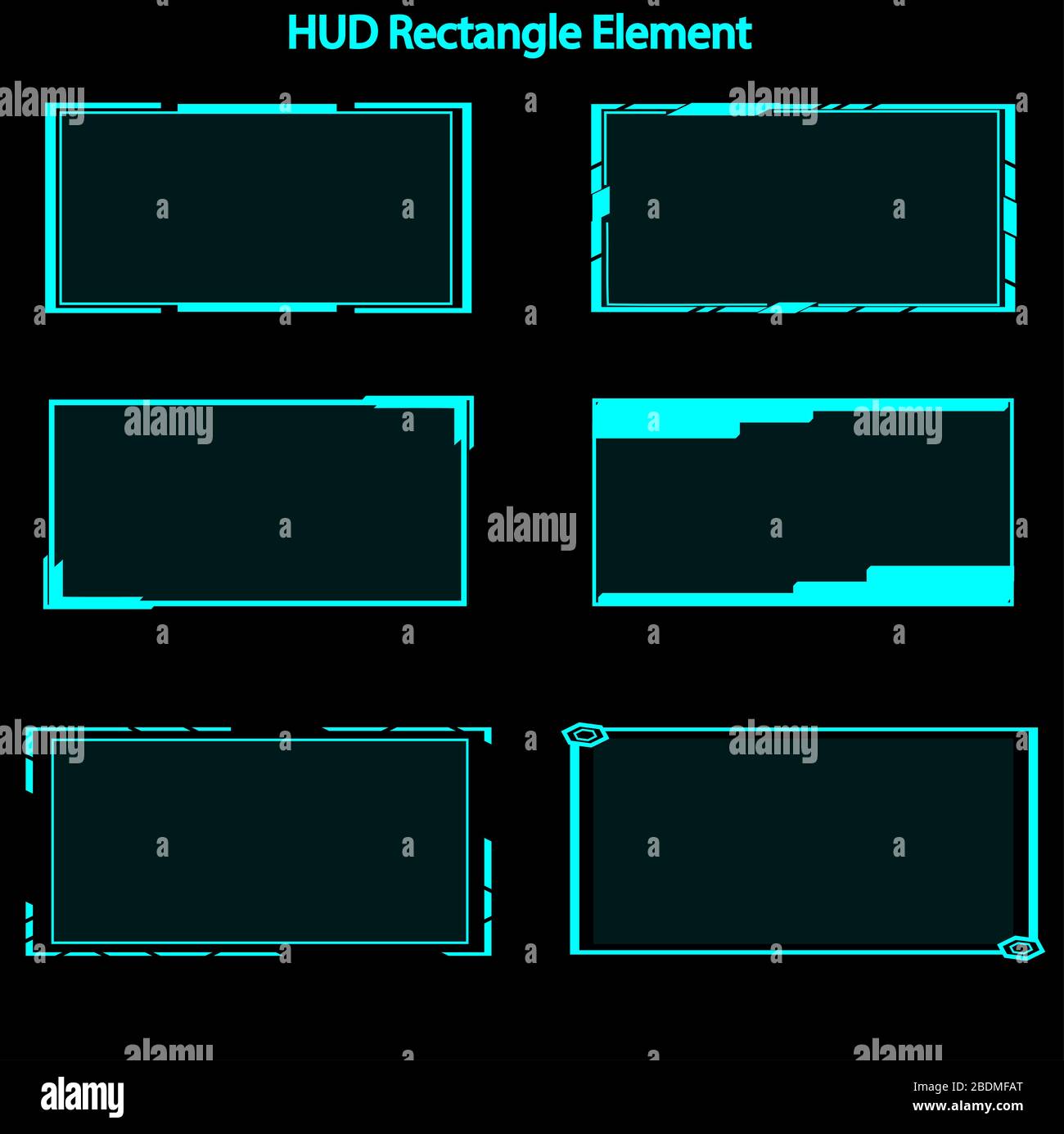 Set of hud rectangle elements,Futuristic Sci Fi Modern User Interface ...