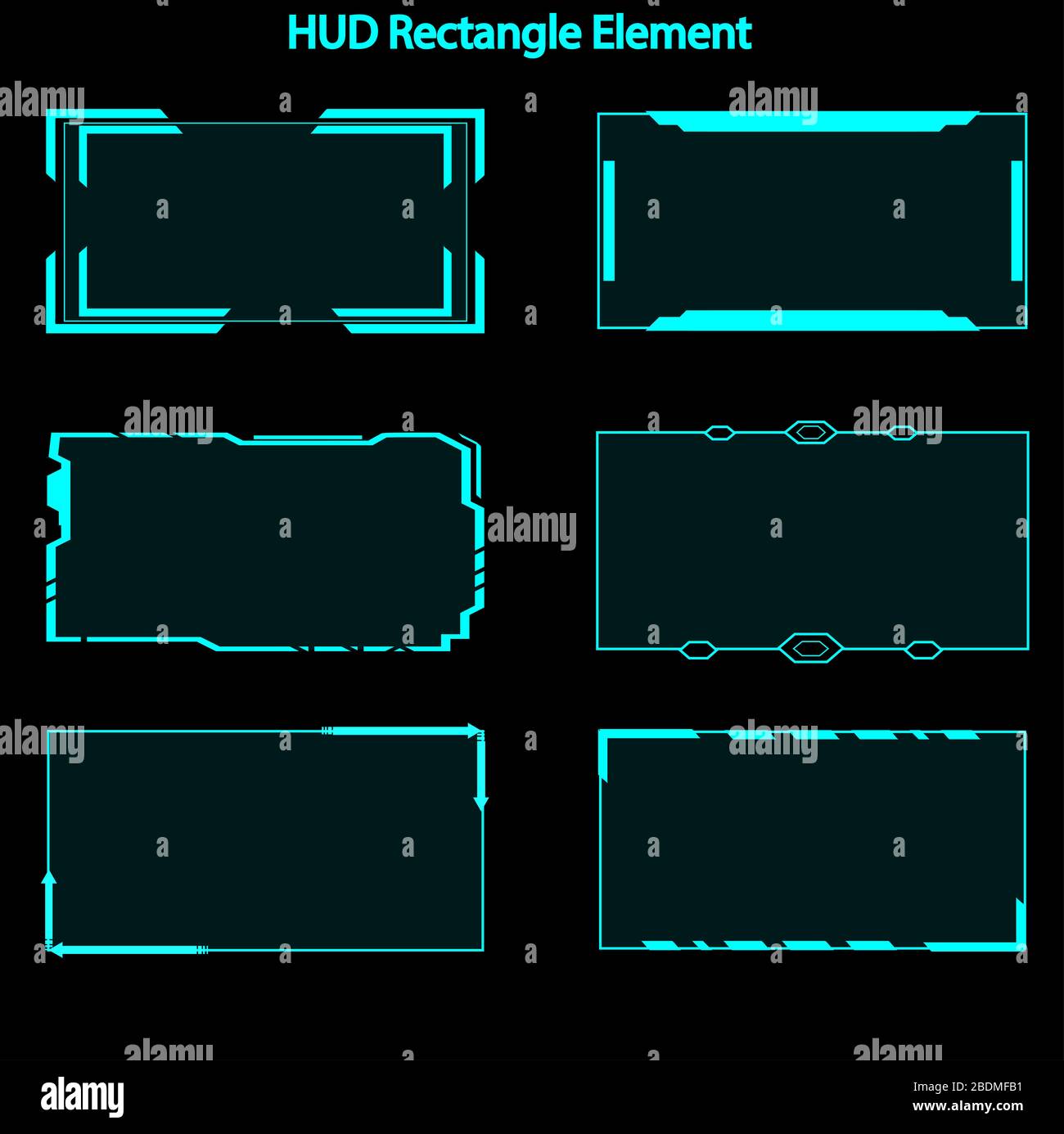 Set of hud rectangle elements,Futuristic Sci Fi Modern User Interface ...
