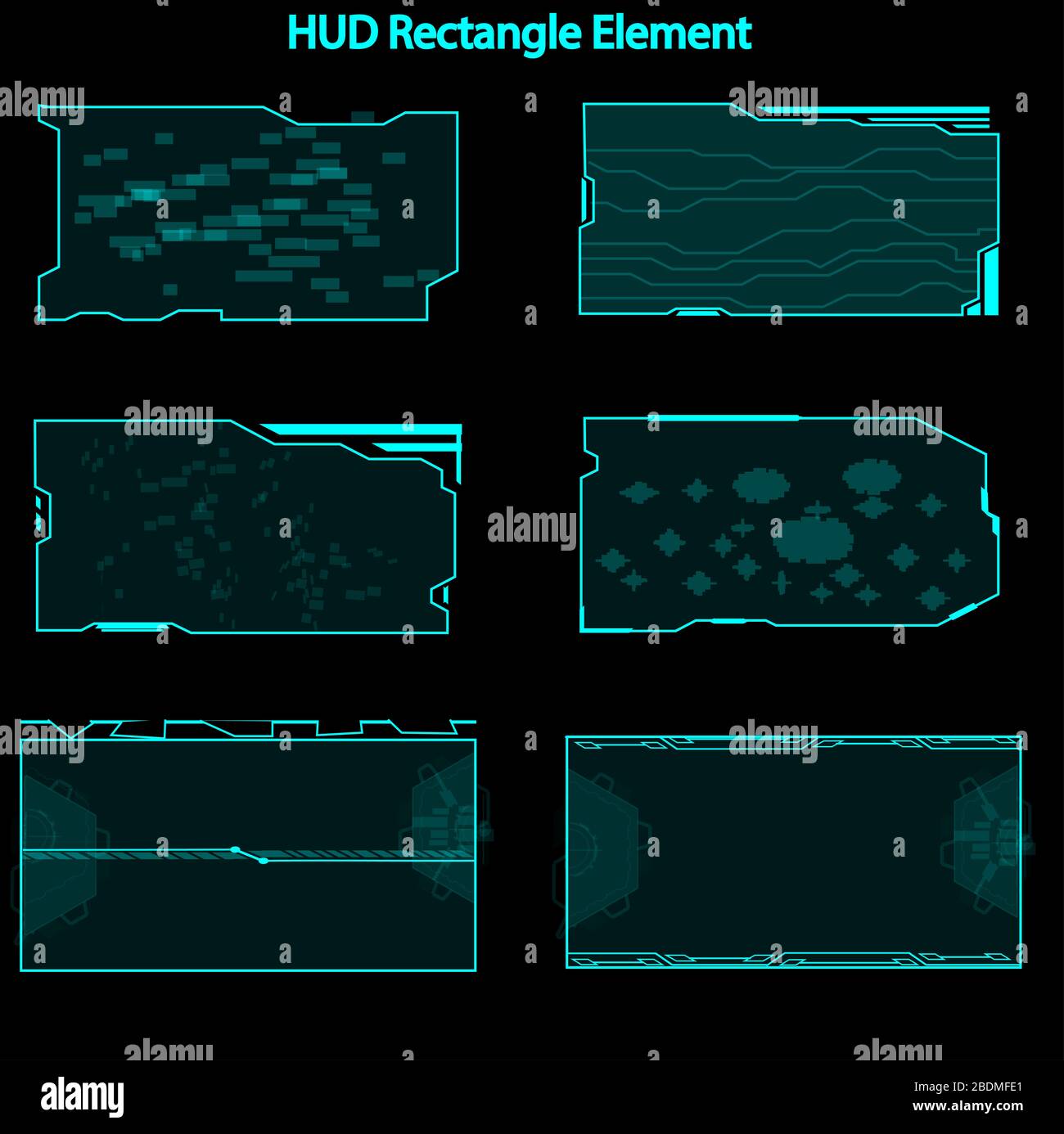Set of hud rectangle elements,Futuristic Sci Fi Modern User Interface ...