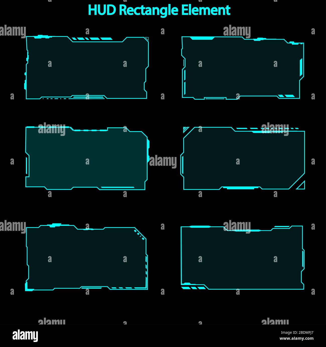 Set of hud rectangle elements,Futuristic Sci Fi Modern User Interface ...