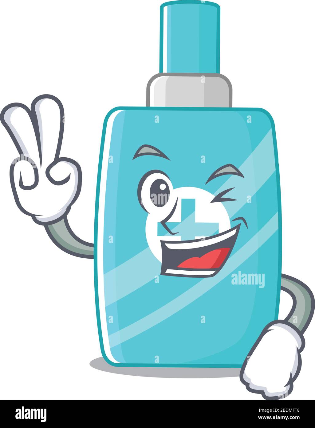 Happy ointment cream cartoon design concept with two fingers Stock ...