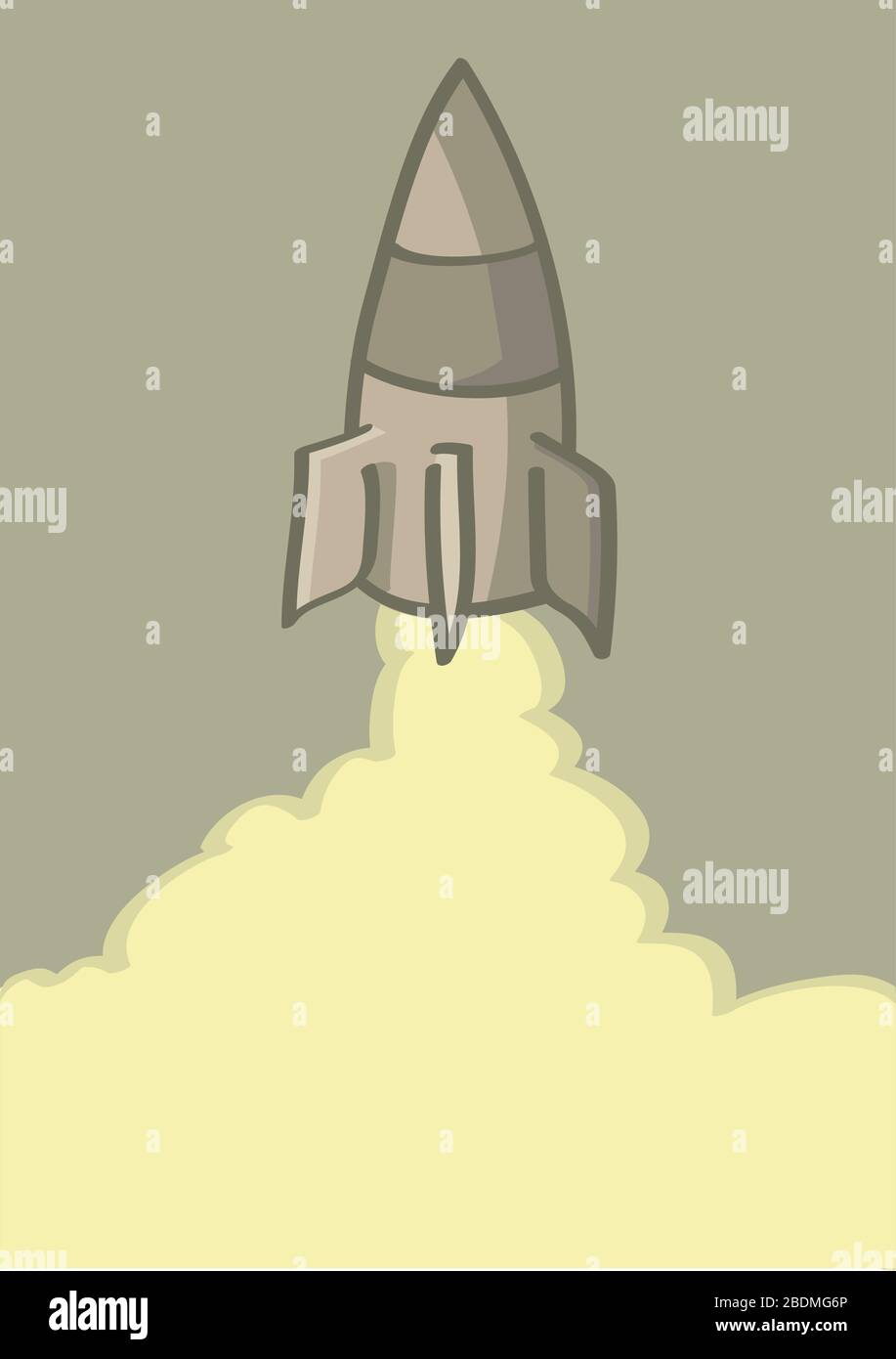 Vector cartoon illustration of rocket launch Stock Vector Image & Art ...