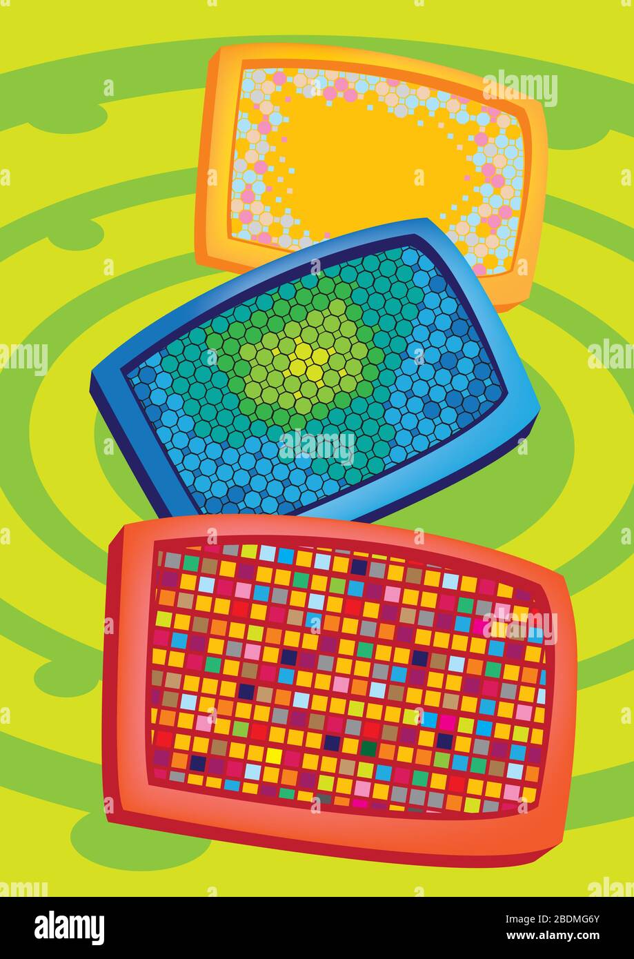 Television screens row Stock Vector Images - Alamy