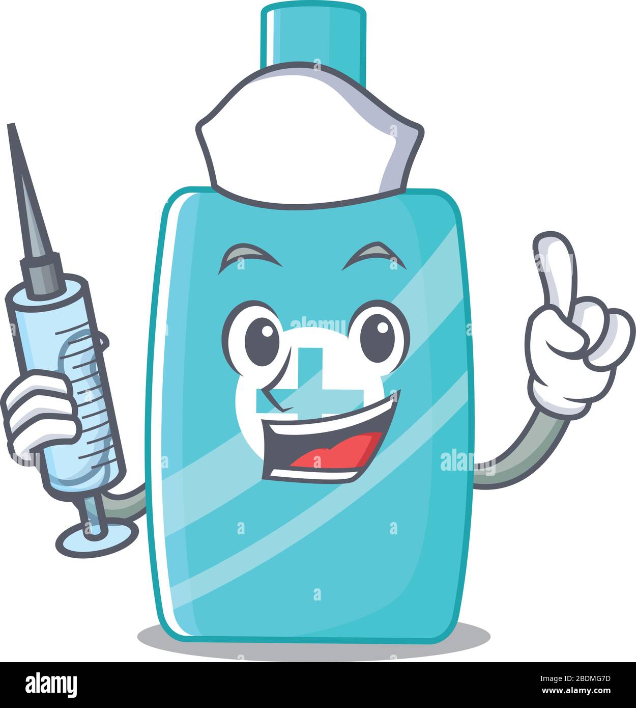 A nice nurse of ointment cream mascot design concept with a syringe ...