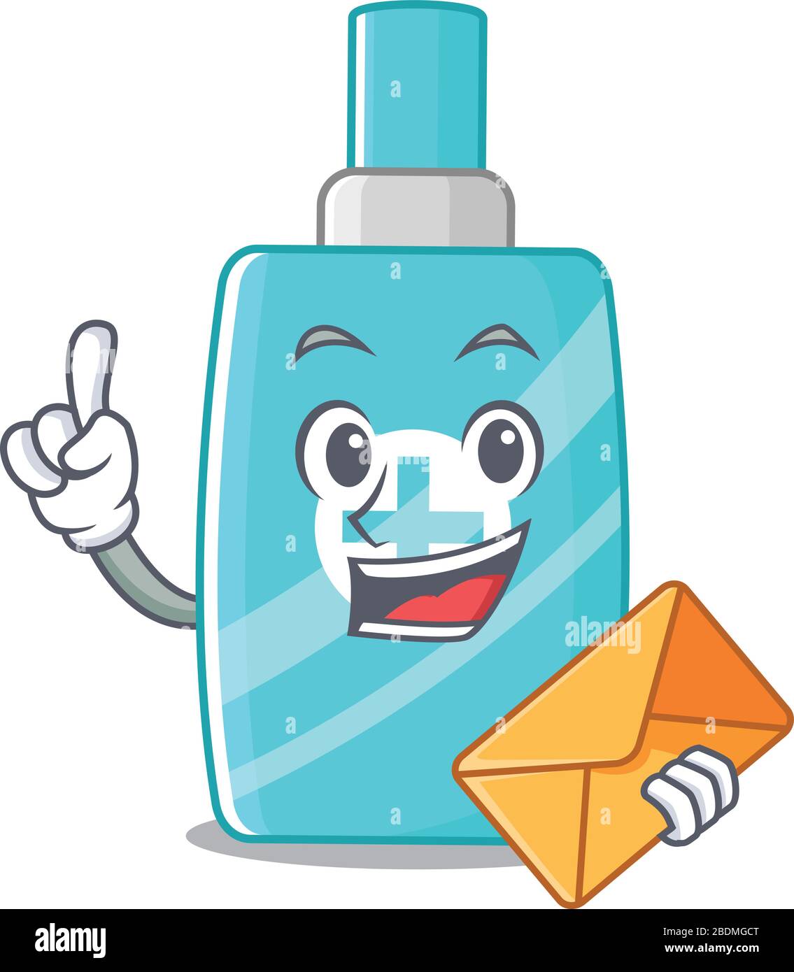 Happy ointment cream mascot design concept with brown envelope Stock ...