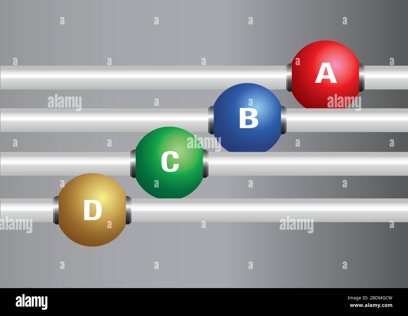 Vector illustration of four modern and colourful balls. Template for ...