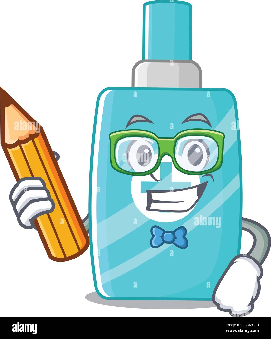 A brainy student ointment cream cartoon character with pencil and ...
