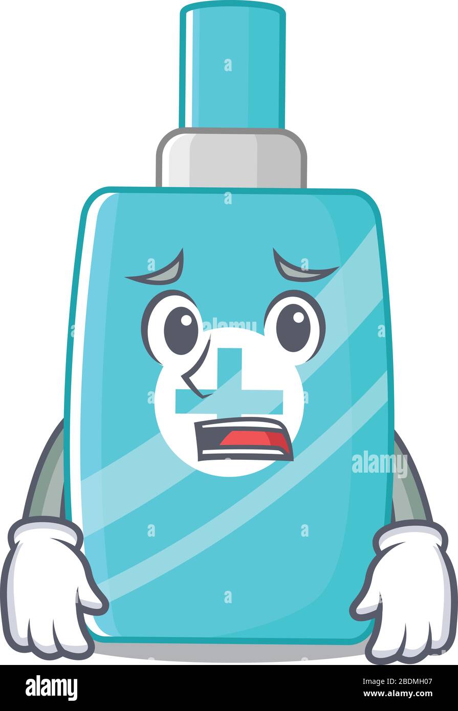 Cartoon design style of ointment cream showing worried face Stock ...
