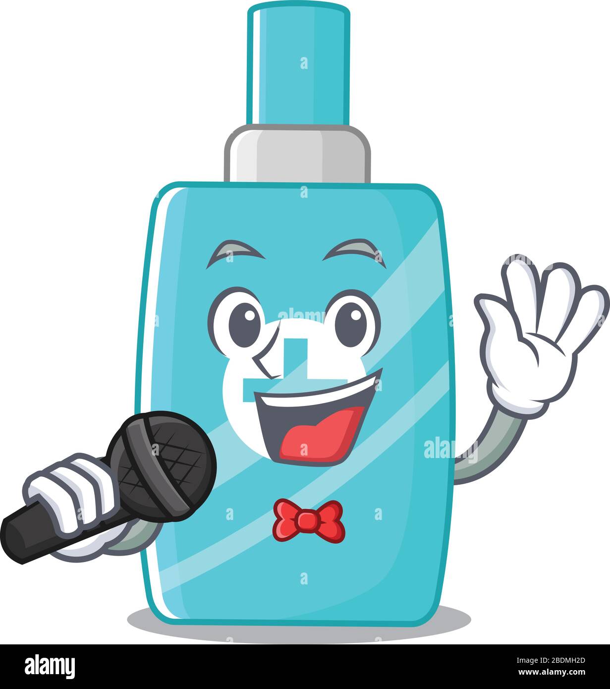 Talented singer of ointment cream cartoon character holding a ...