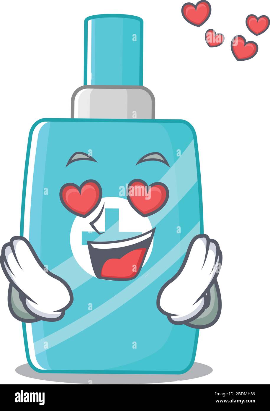 Cute ointment cream cartoon character has a falling in love face Stock ...