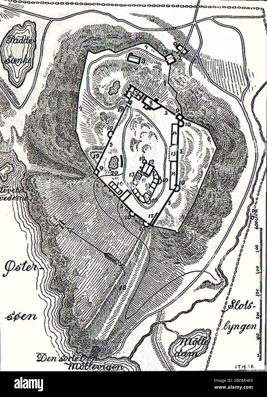 Hammershus grundplan jth Stock Photo - Alamy