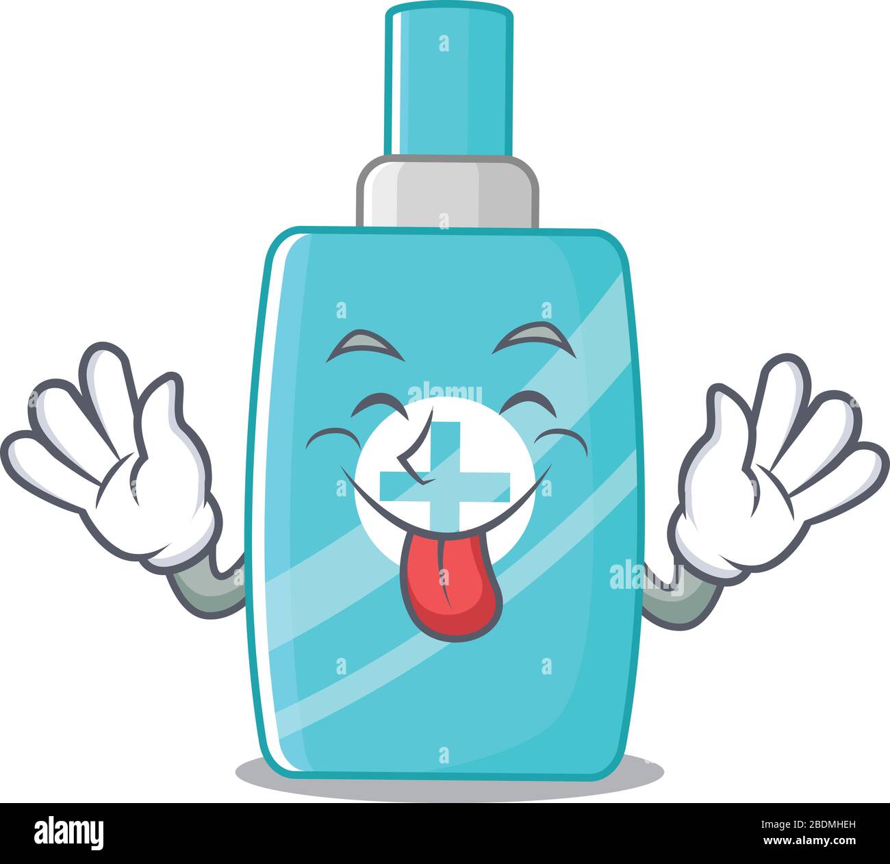 An amusing face ointment cream cartoon design with tongue out Stock ...