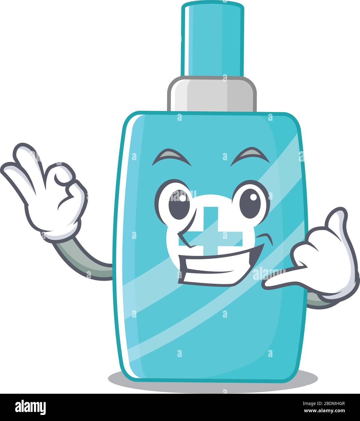 Cartoon design of ointment cream with call me funny gesture Stock ...
