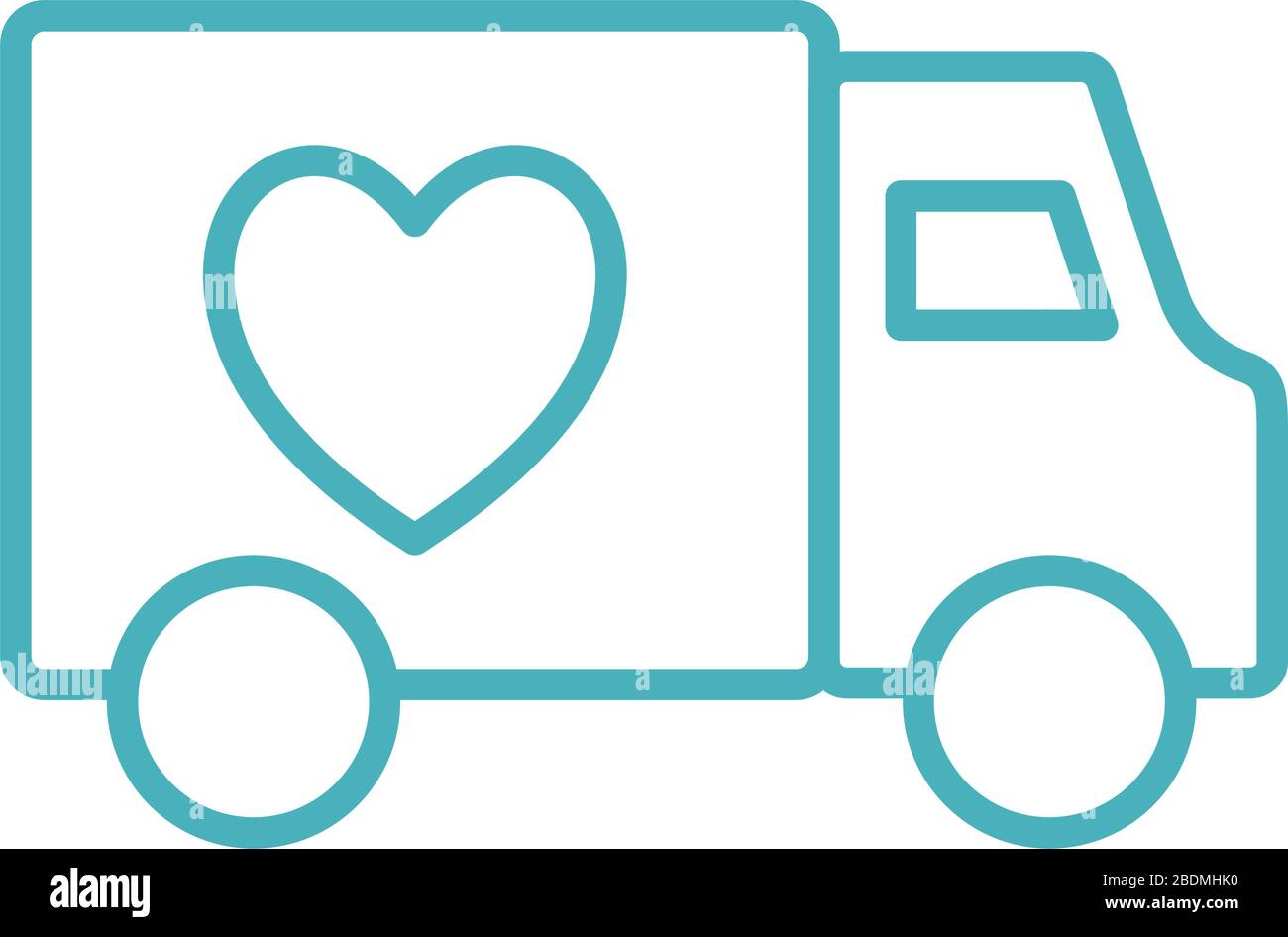 Ambulance with heart line style icon vector design Stock Vector Image ...
