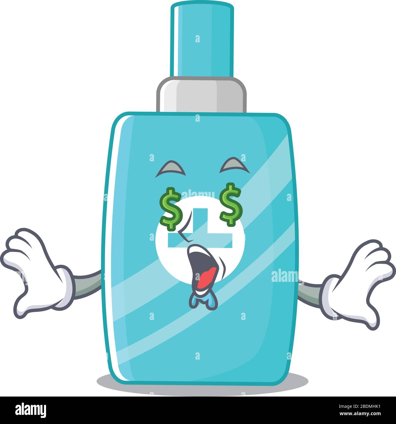 Rich cartoon character design of ointment cream with money eyes Stock ...