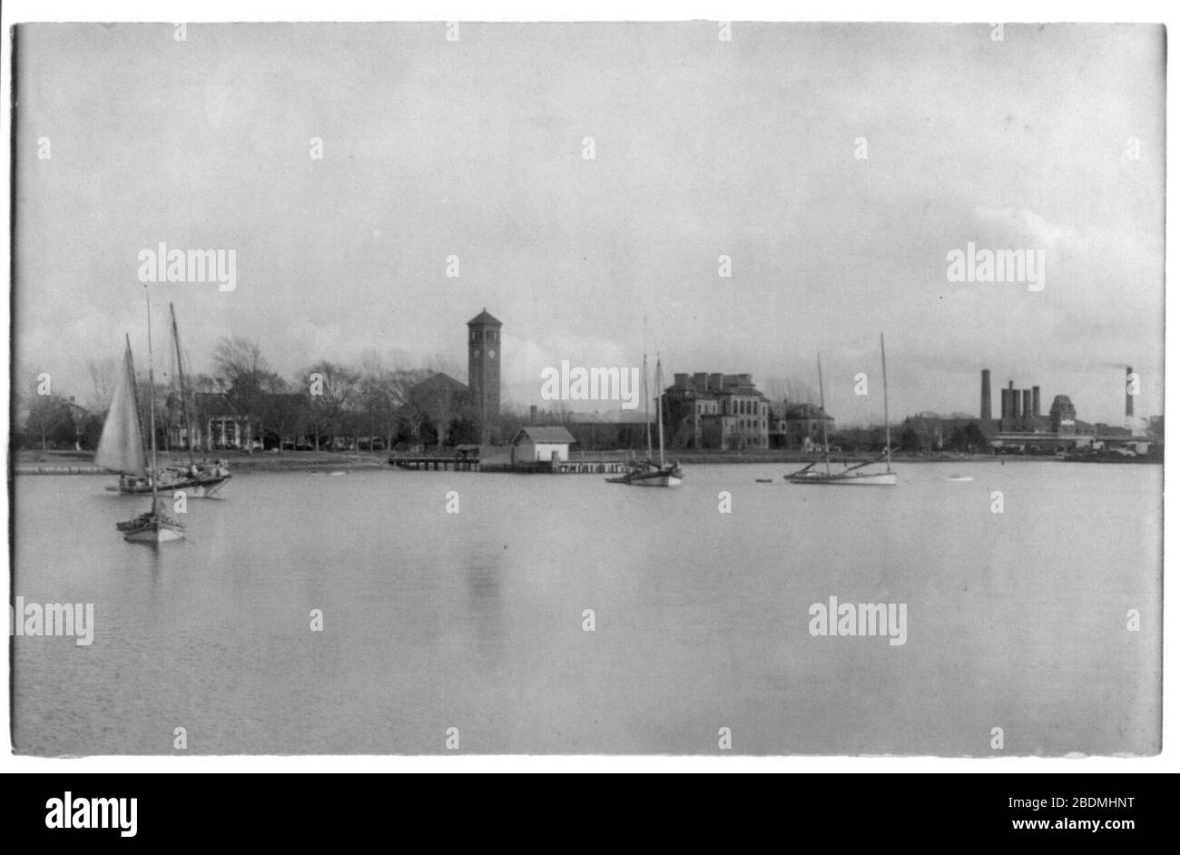 Hampton Institute Campus From Offshore (southern Waterfront), Hampton ...
