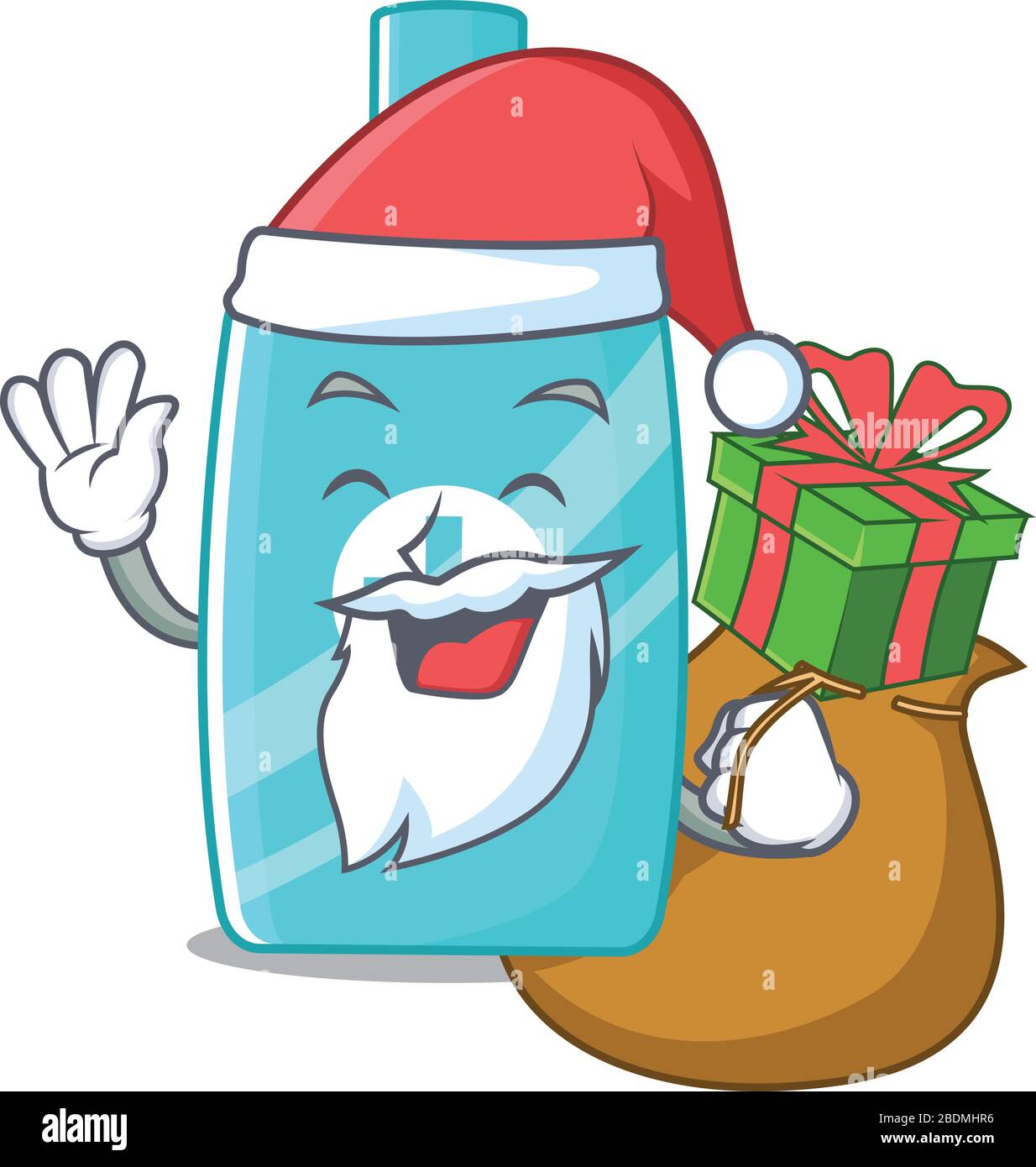 Cartoon design of ointment cream Santa with Christmas gift Stock Vector ...