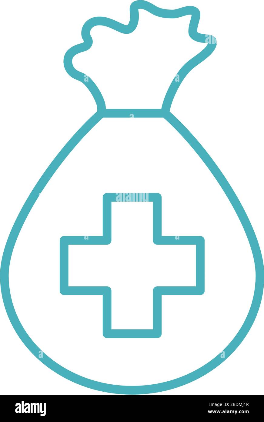 bag with cross as donation symbol line style icon vector design Stock ...