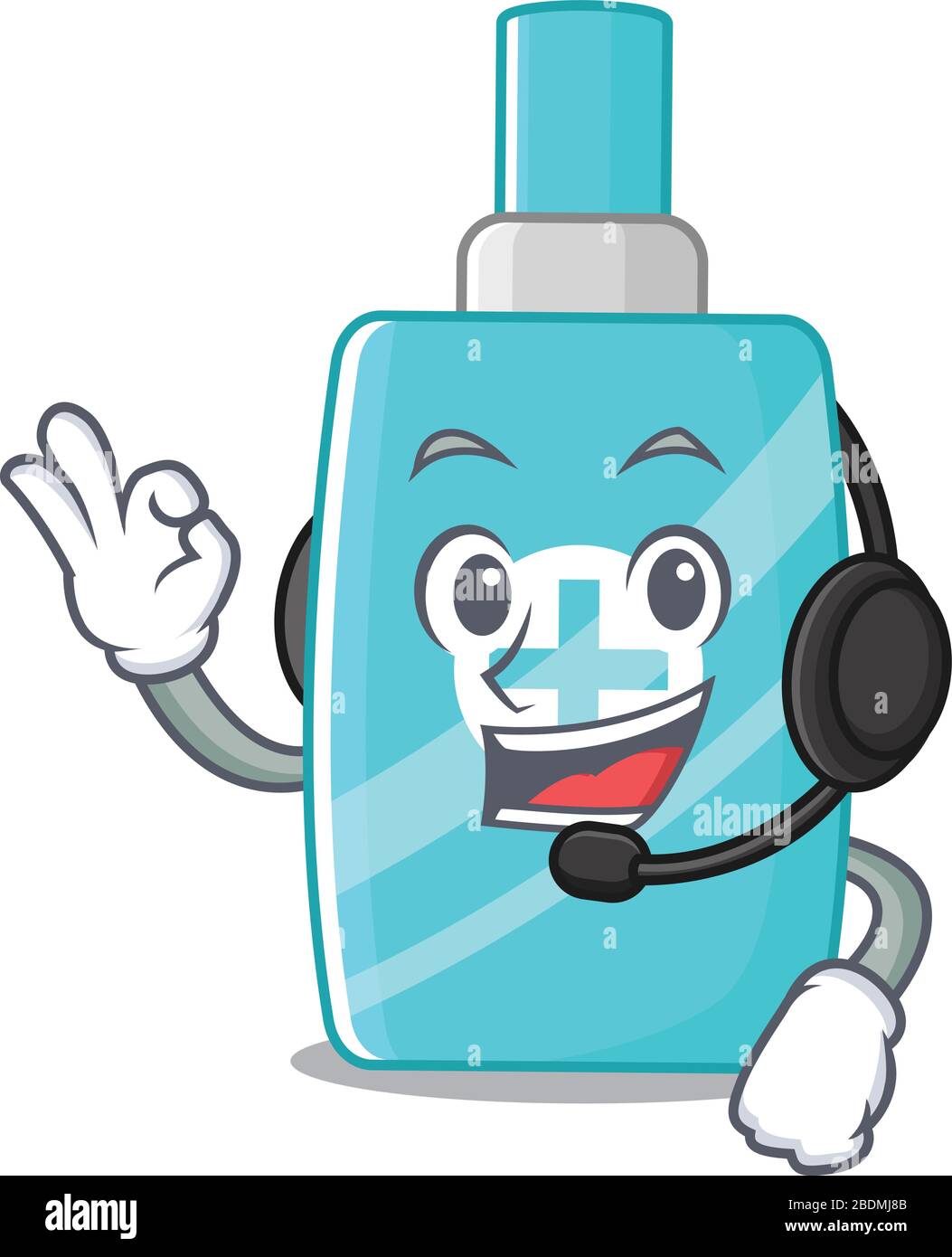 A gorgeous ointment cream mascot character concept wearing headphone ...